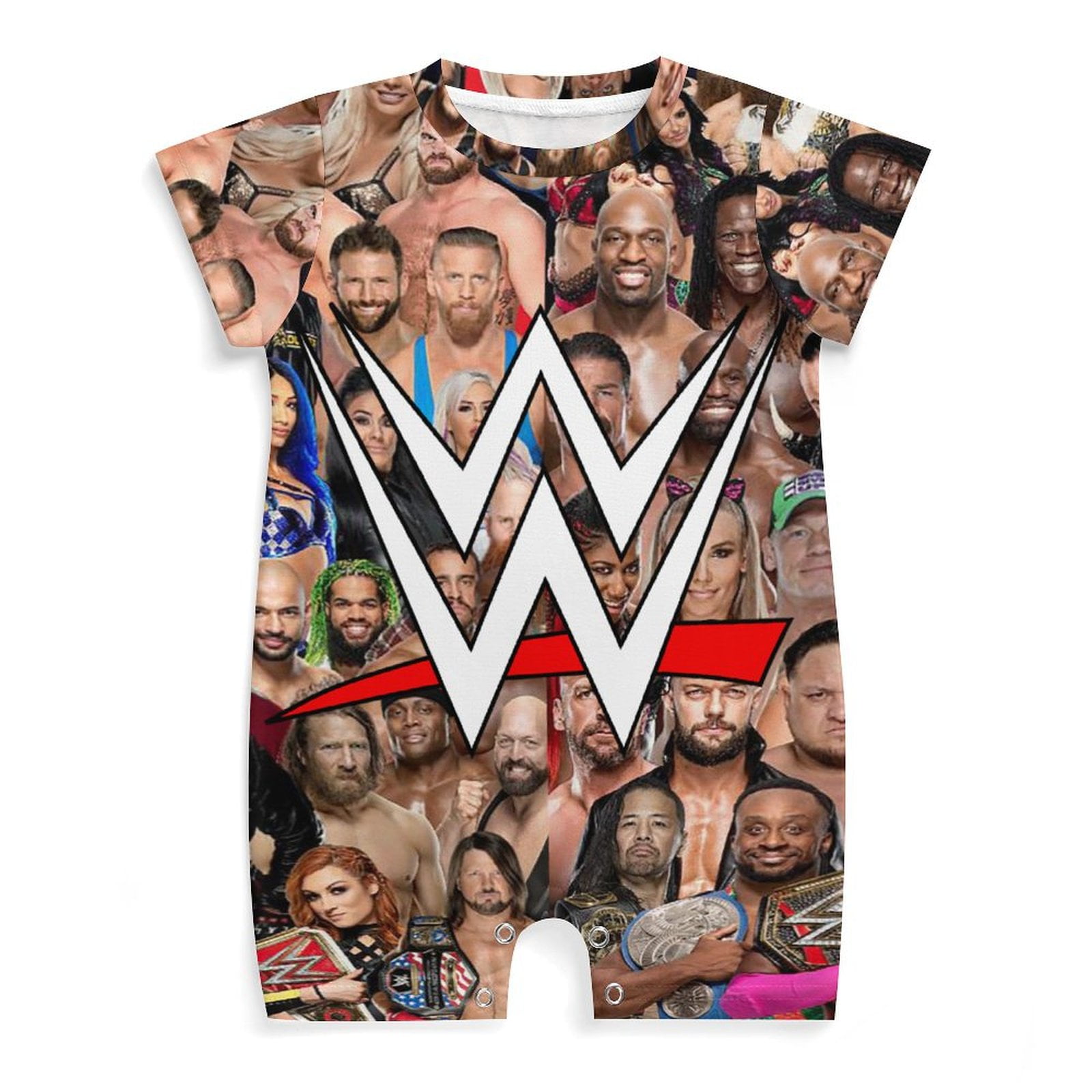 WWE Baby Boy Girl Romper Short Sleeve Cotton Bodysuit Outfits Jumpsuit ...