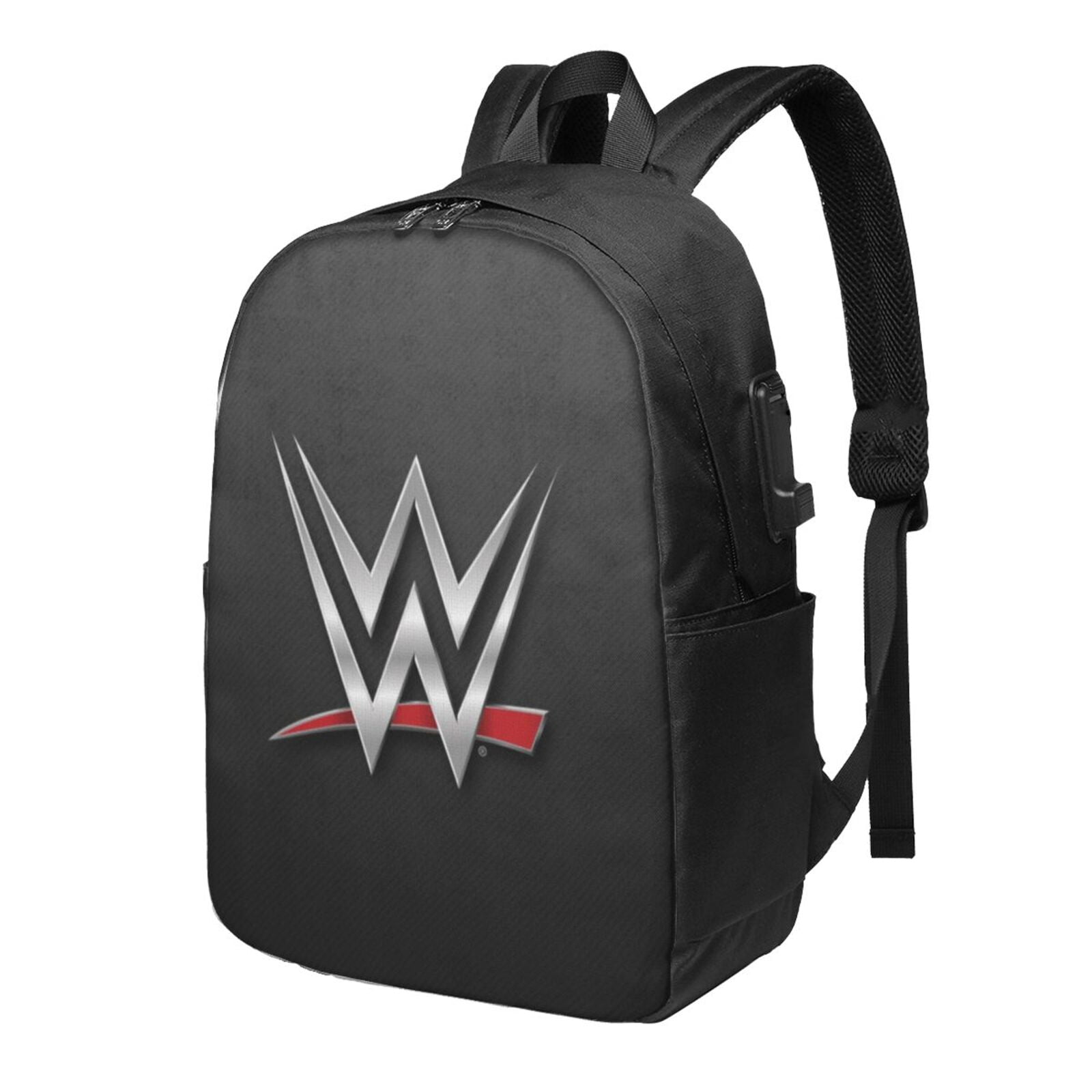 WWE Backpack with USB Charging Port Daypack Laptop Backpack Camping ...