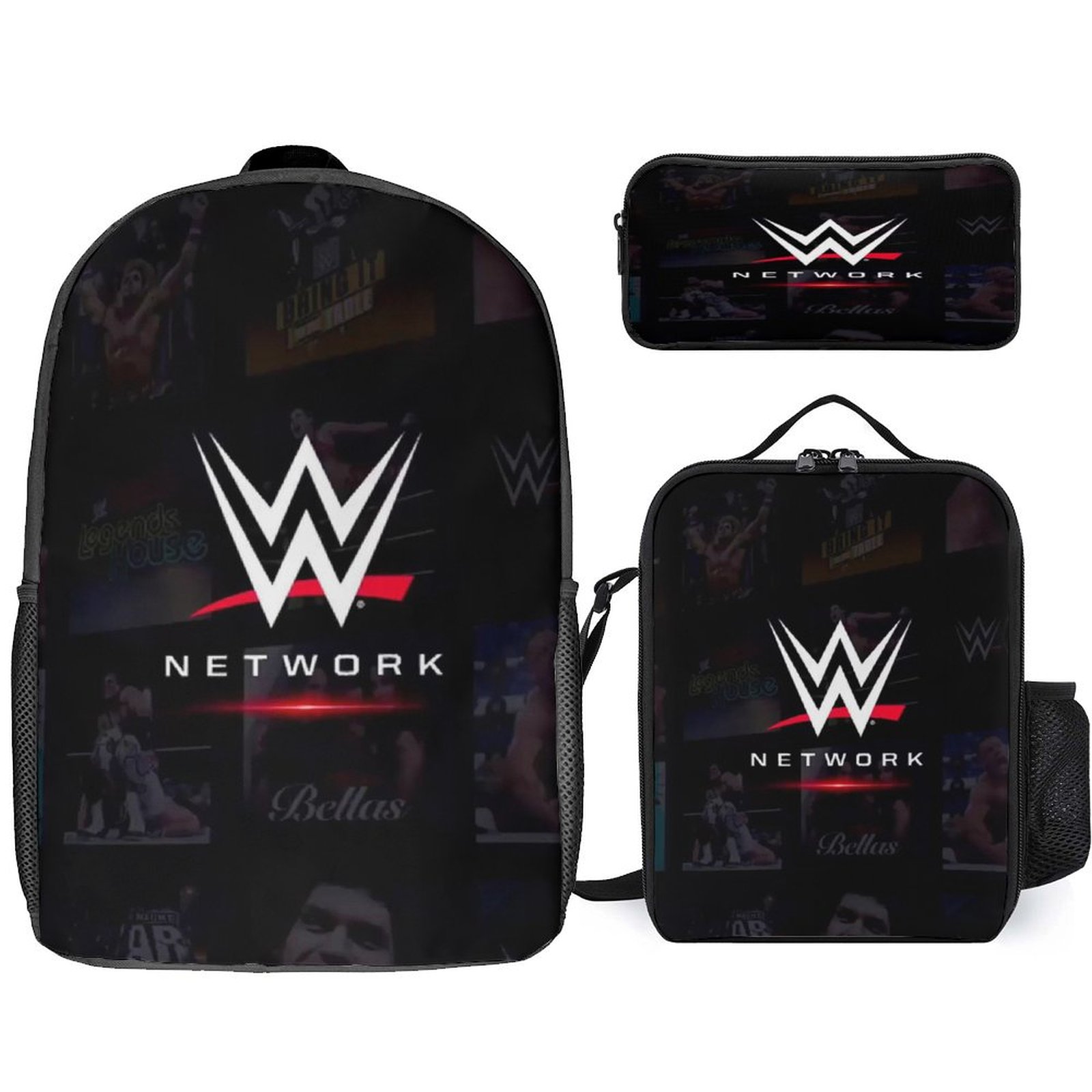 WWE Backpac Set 3d Backpac Bookbag 3 Pice with Lunch Box Lunch Bag and ...