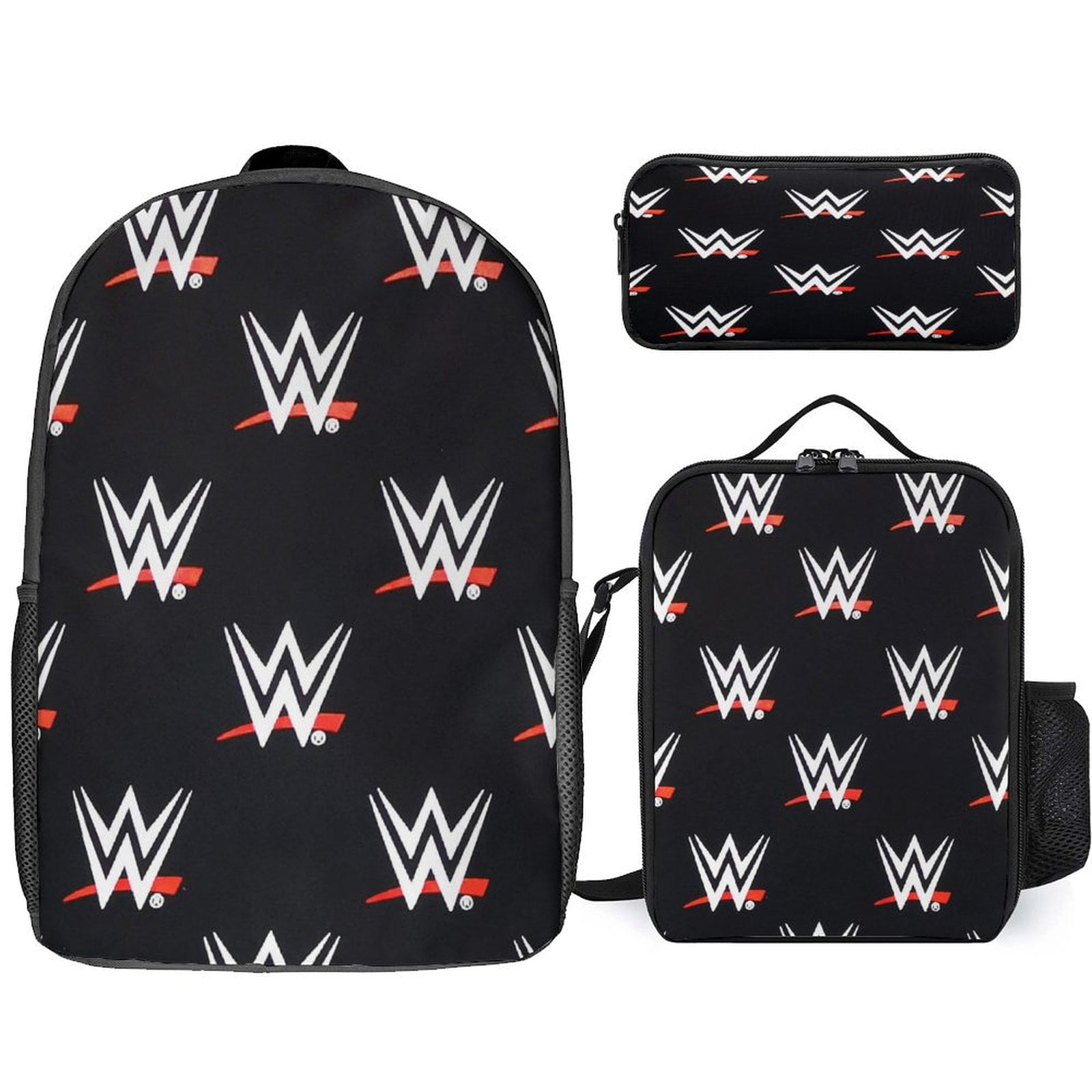 WWE Backpac Set 3d Backpac Bookbag 3 Pice with Lunch Box Lunch Bag and ...