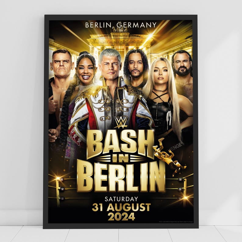 WWE Bash in Berlin Poster Germany Live Wrestling Event Superstar Wall ...