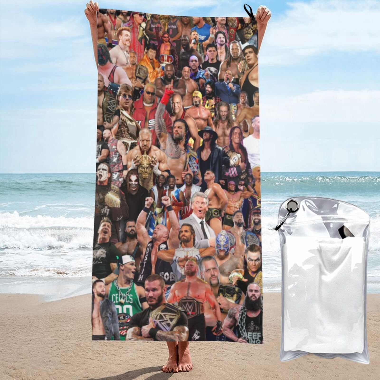 WWE Beach Towel Absorbent Large Towel 3D Cartoon Towel Fast Drying ...