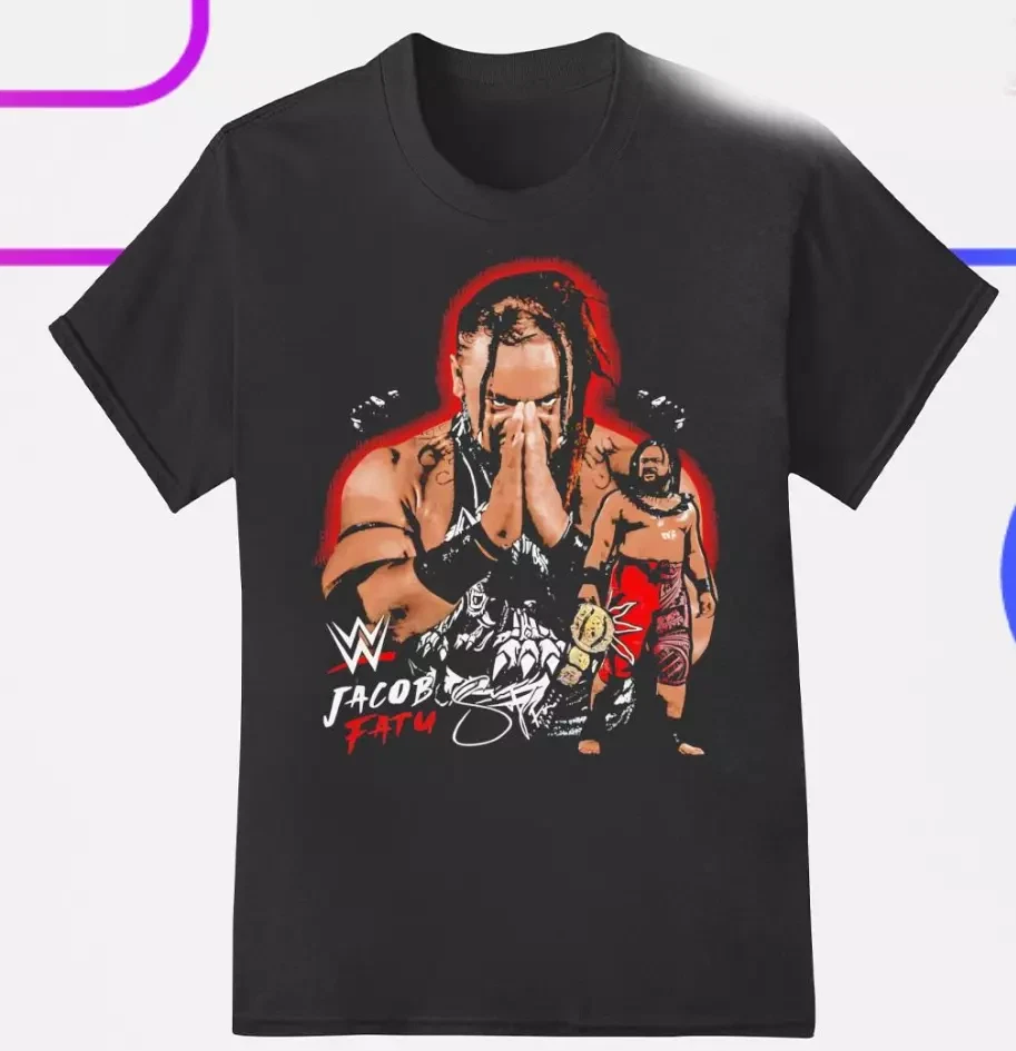 WWE Big Face Jacob Fatu Black T-Shirt - Walmart.com