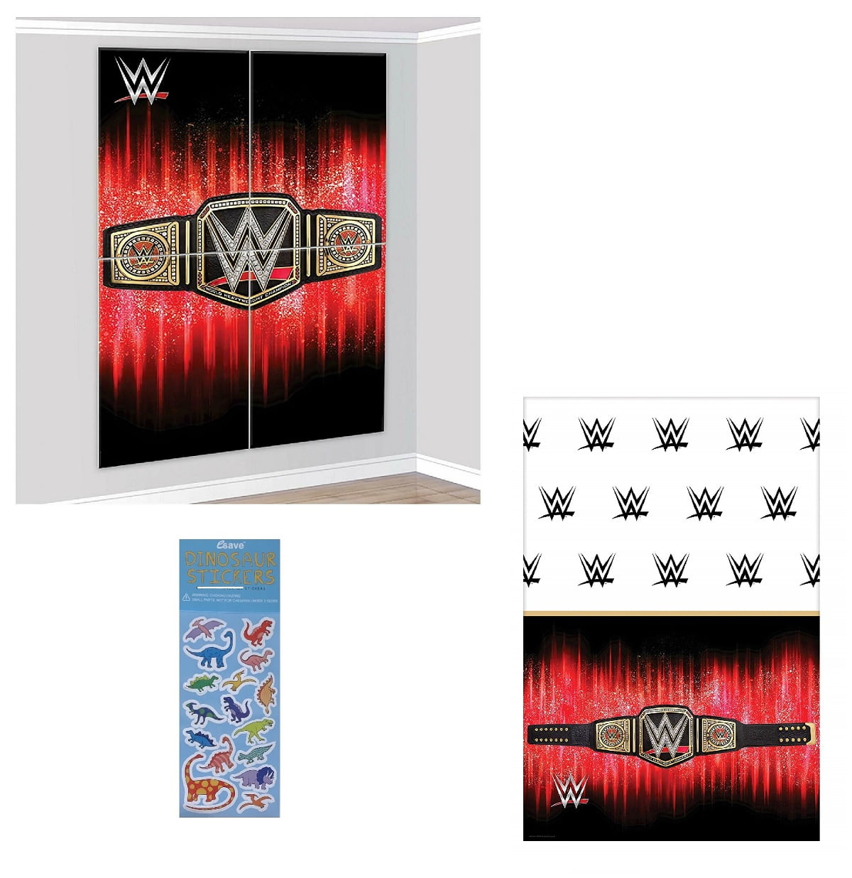 WWE Birthday Party Supplies Bundle includes 1 Scene Setter Photo ...