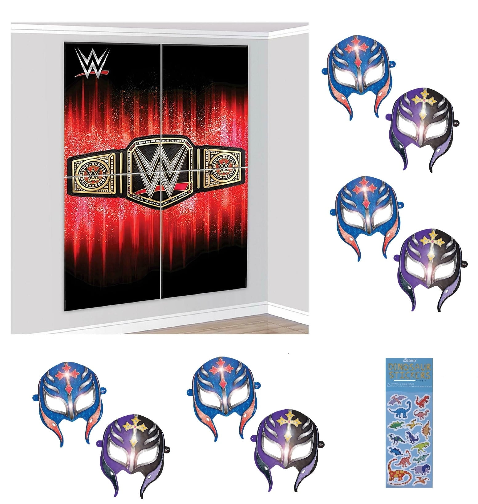 WWE Birthday Party Supplies Bundle includes 1 Scene Setters Wall ...