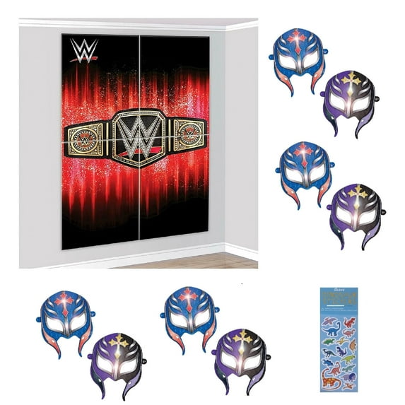 WWE Birthday Party Supplies Bundle includes 1 Scene Setters Wall ...
