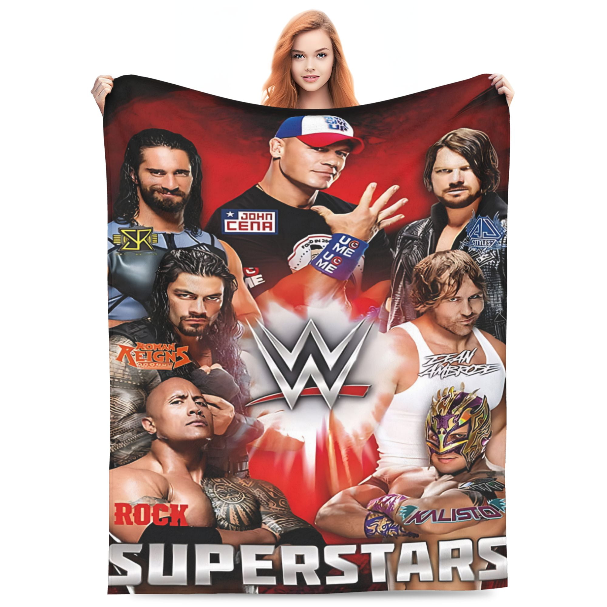 WWE Blanket Lightweight Throw Blanket Flannel Fleece Microfiber Plush ...