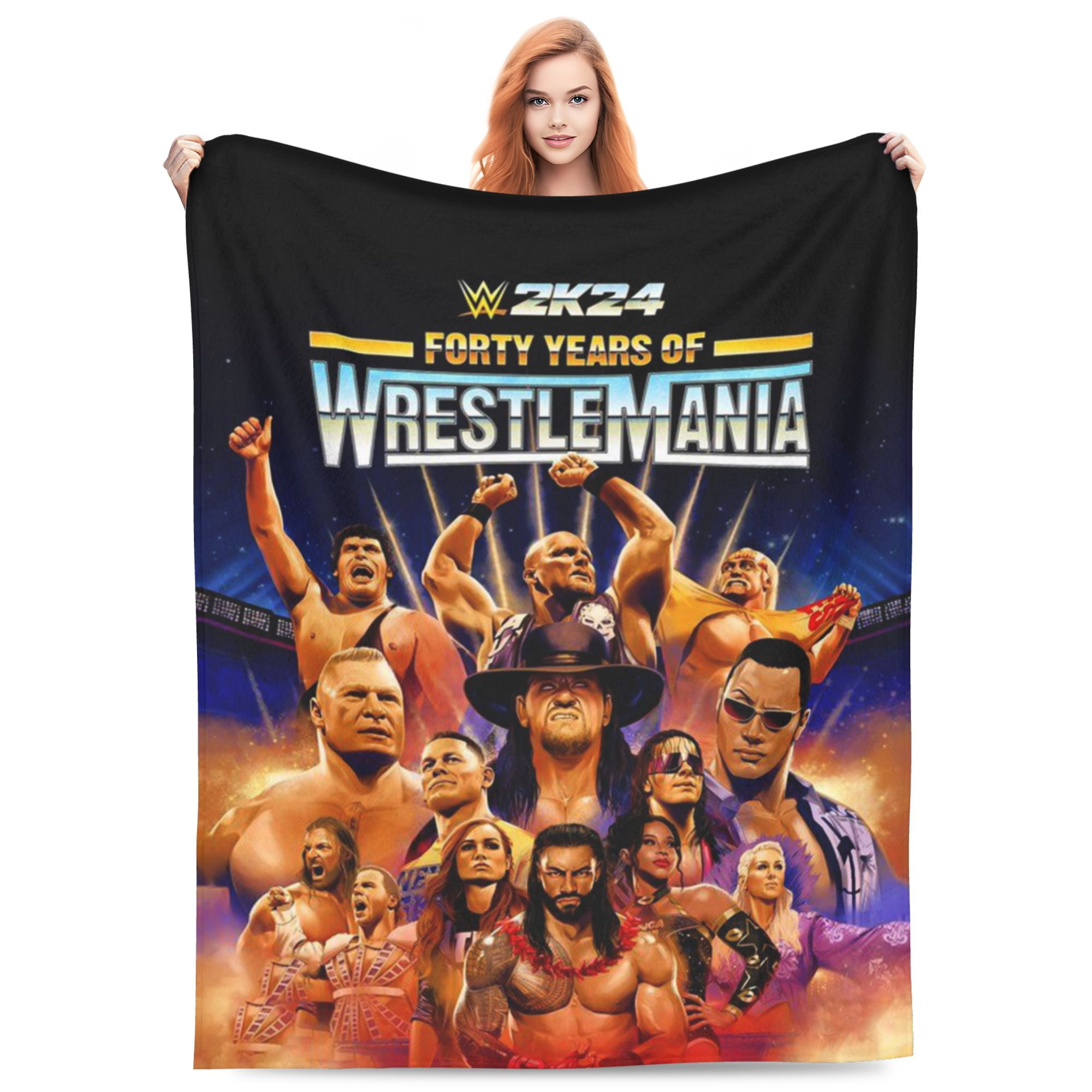WWE Blanket Lightweight Throw Blanket Flannel Fleece Microfiber Plush ...