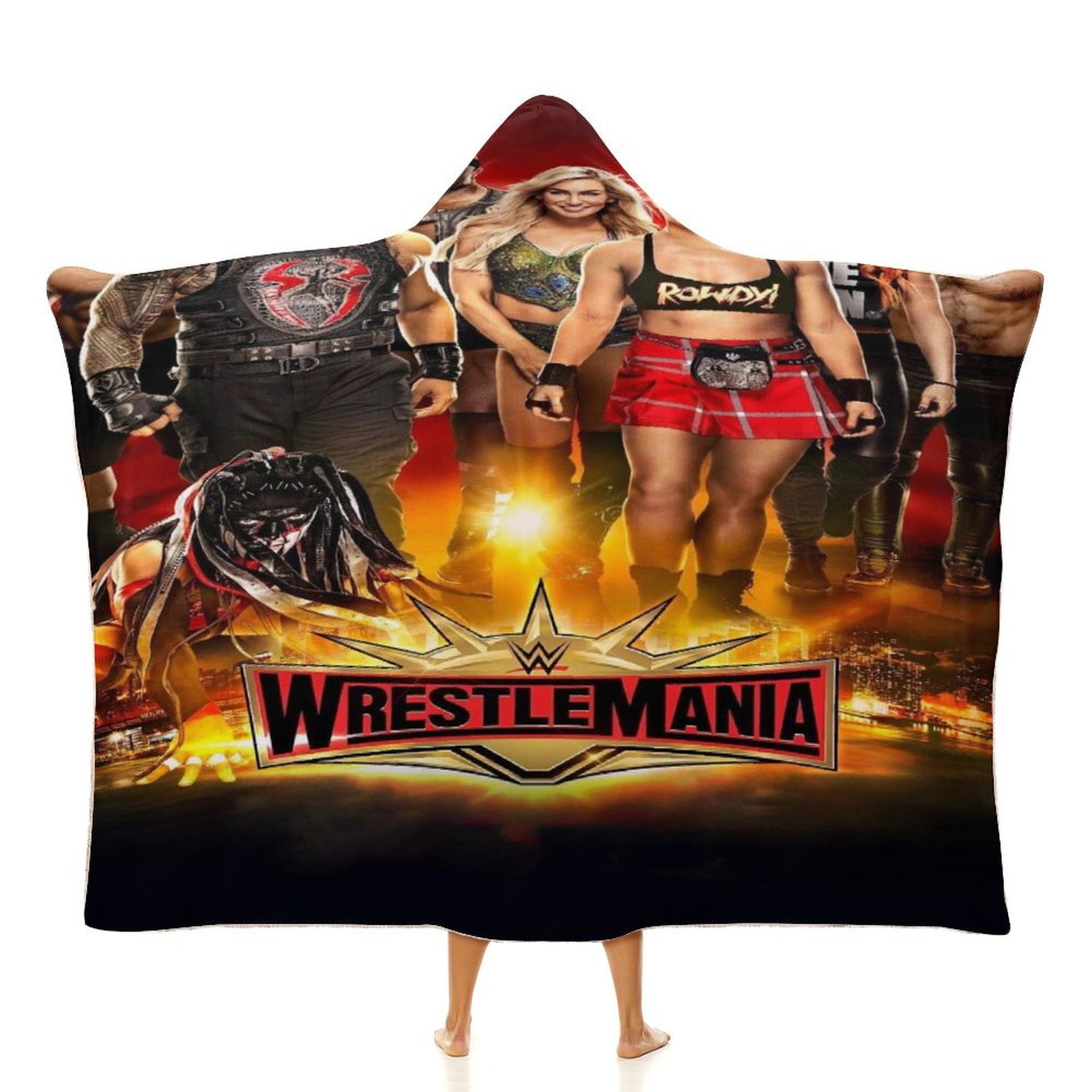 WWE Blanket Wearable Cartoon Cosplay Hoodie Throw Blanket Hooded Cloak ...