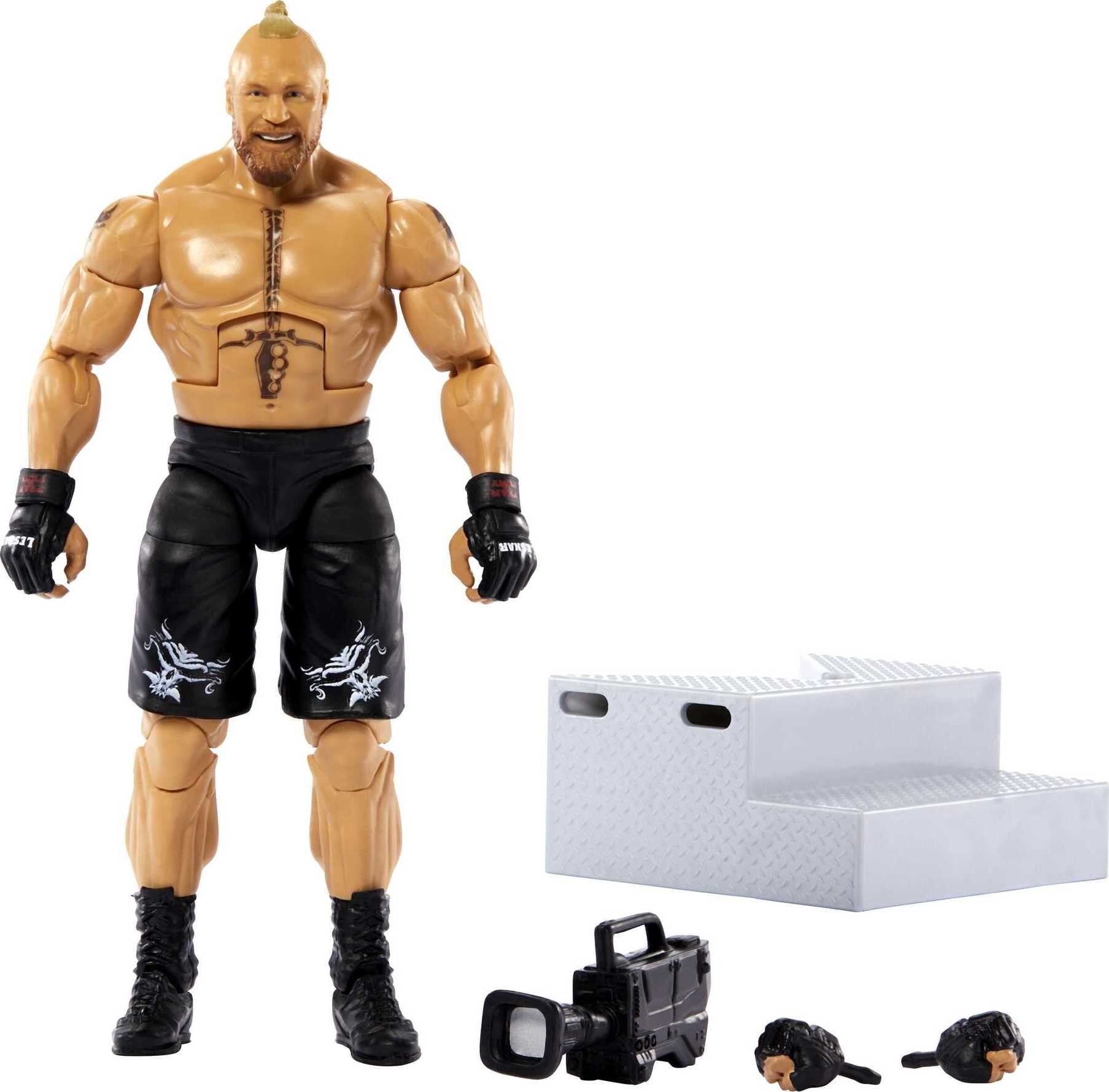WWE Brock Lesnar Elite Collection Action Figure, 6-inch Posable ...