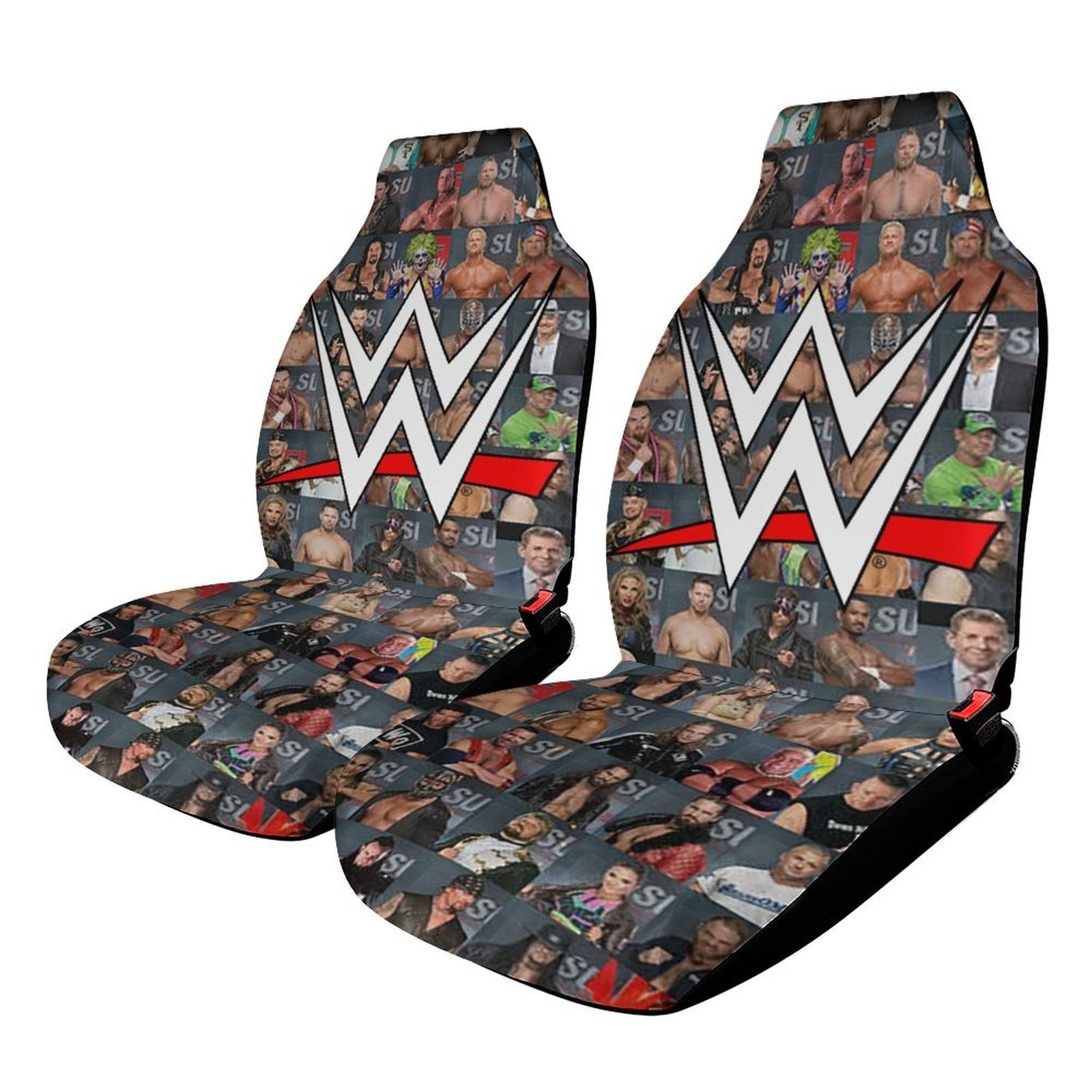 WWE Car Seat Covers Nonslip Elastic Front Seat Protector Fashion Prints ...
