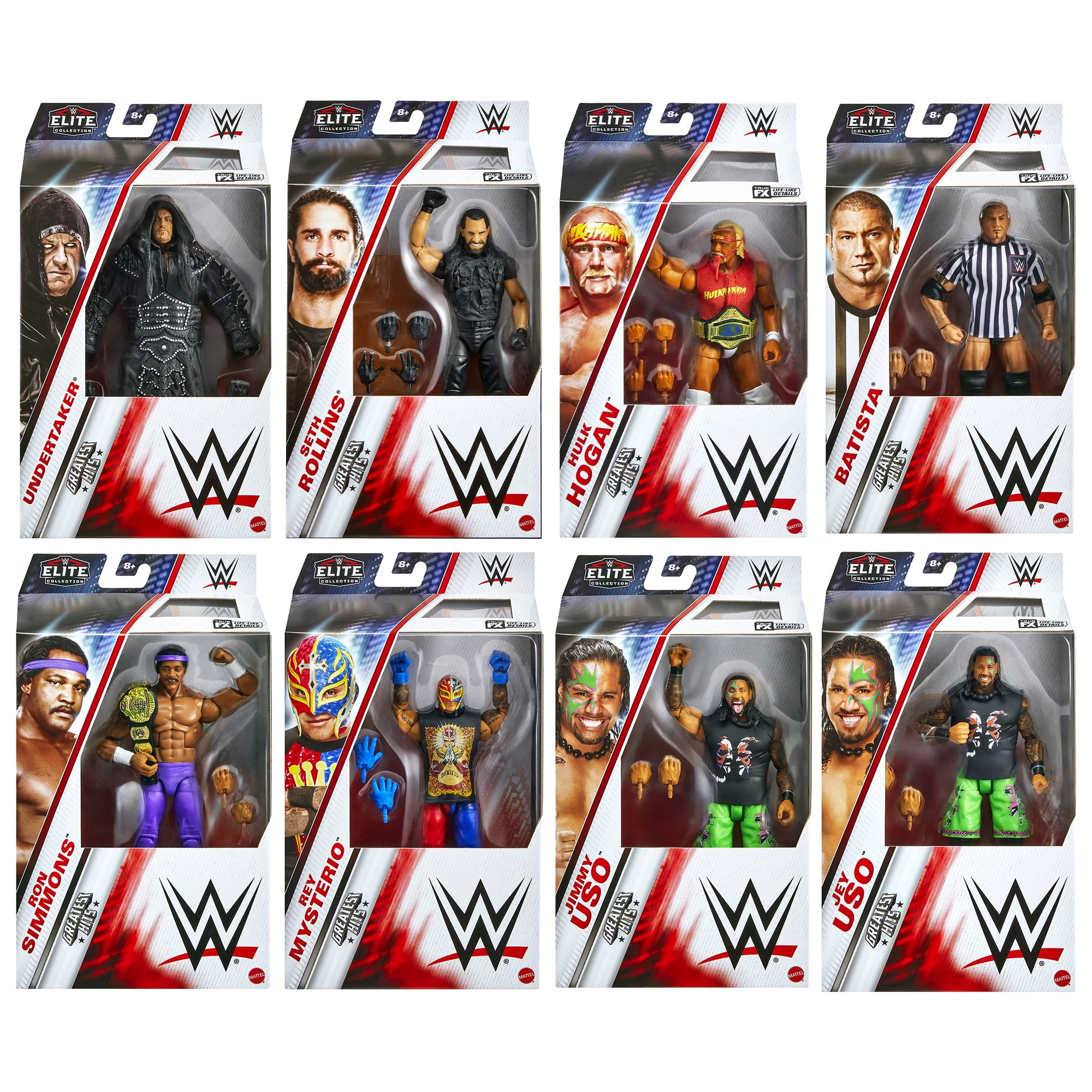 WWE Elite Greatest Hits 7 - Complete Set of 8 Mattel WWE Toy Wrestling ...