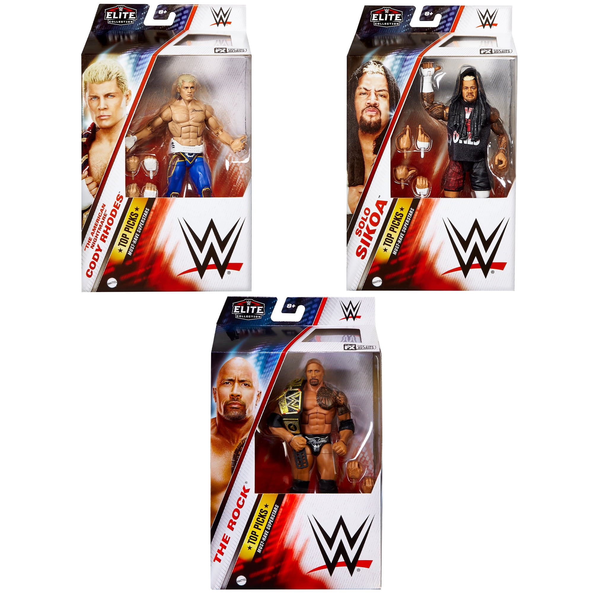 WWE Elite Top Picks 2024 (Wave 4) - Set of 3 Mattel WWE Toy Wrestling ...