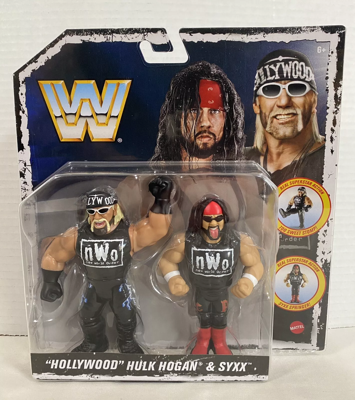 WWE HOLLYWOOD HULK HOGAN & SYXX Mattel Retro NWO WCW figure 2 pack ...