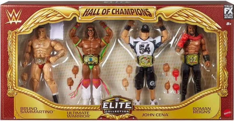 WWE Hall of Champions 4-Pack Action Figures & Accessories, 6-inch ...