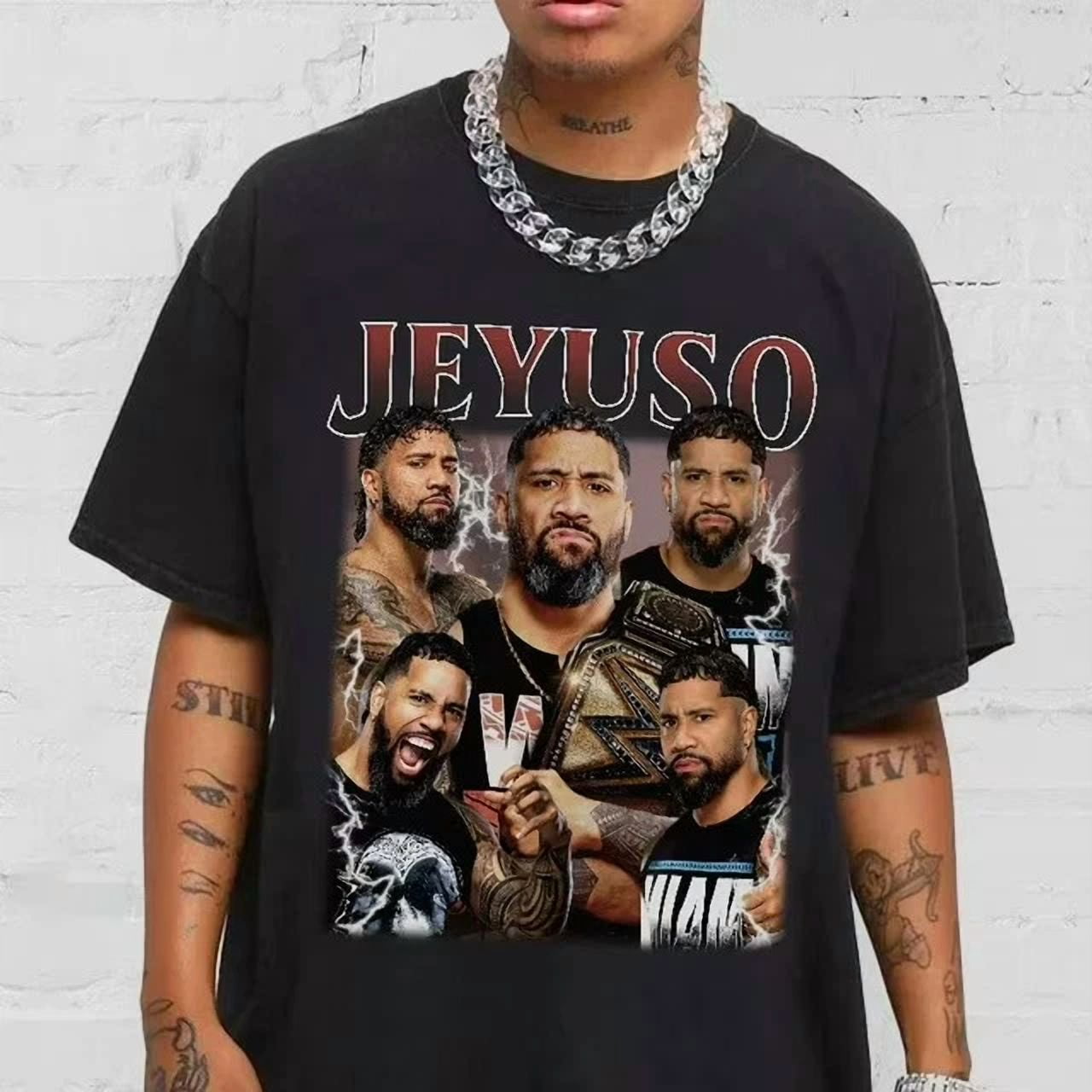 WWE Jey Uso Black T-Shirt , Cool Yeet Wrestling 2025 - Walmart.com