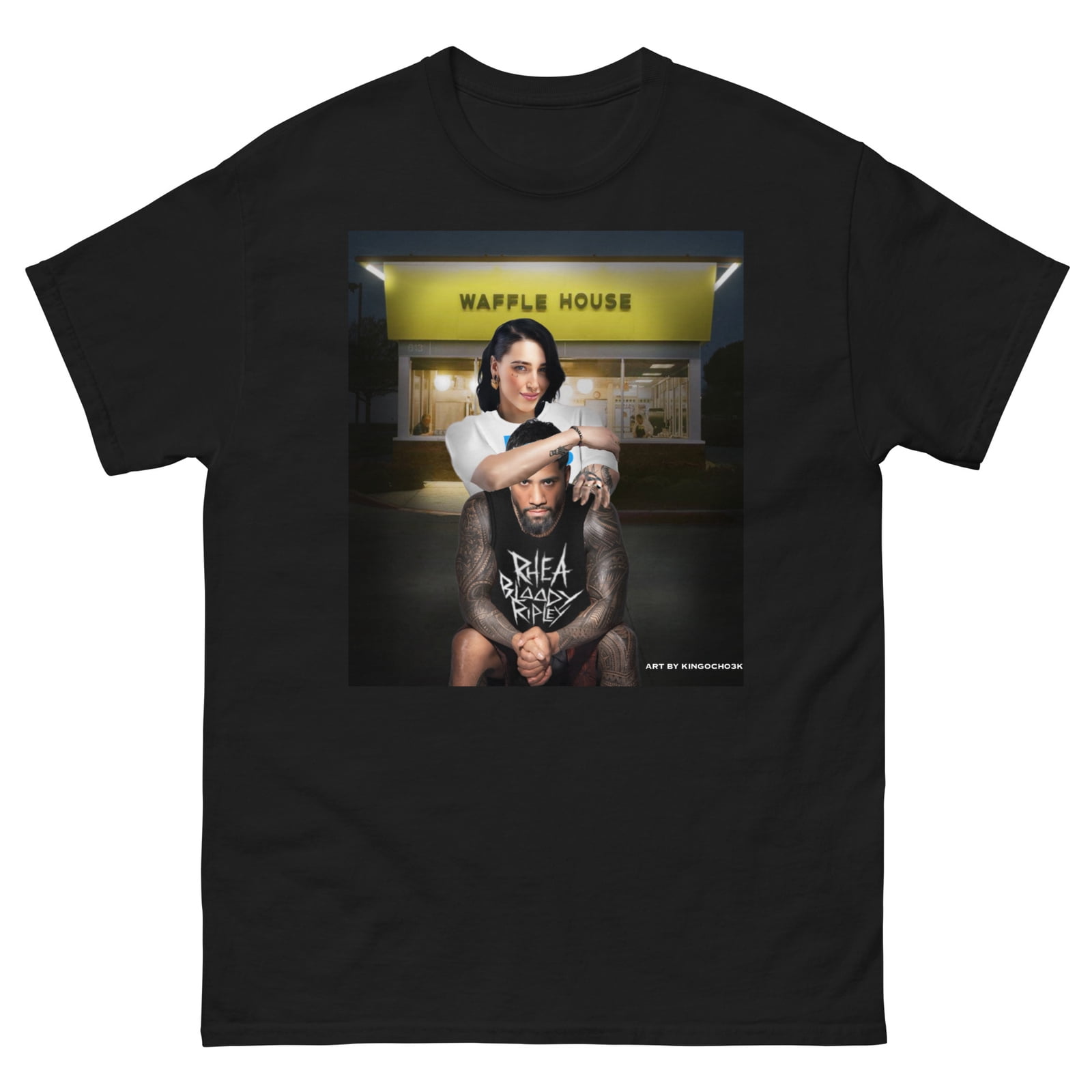 WWE Jey Uso and Rhea Ripley “Jhea” Waffle House T-Shirt - Walmart.com