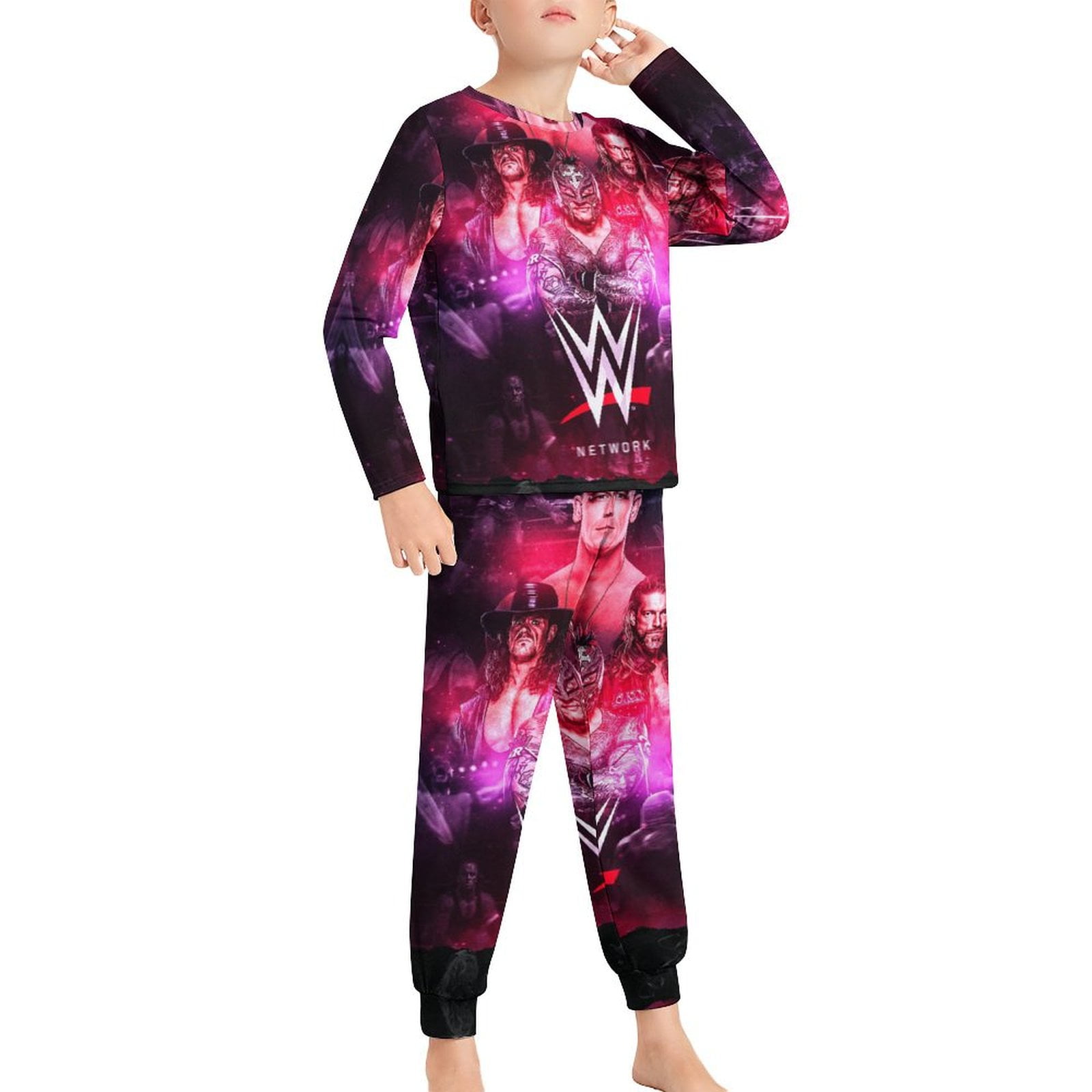 WWE Kids Long Sleeve Top And Pants 2 Piece Pajama Set for Boys Girls ...