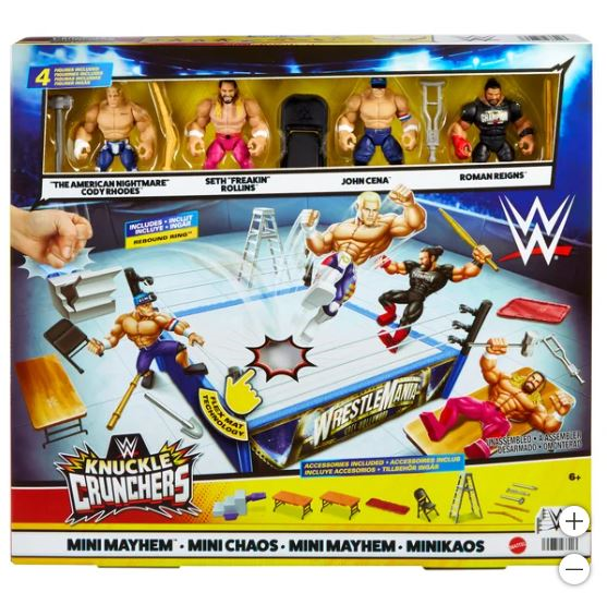 WWE Knuckle Crunchers Mini Mayhem Ring Bundle - Walmart.com