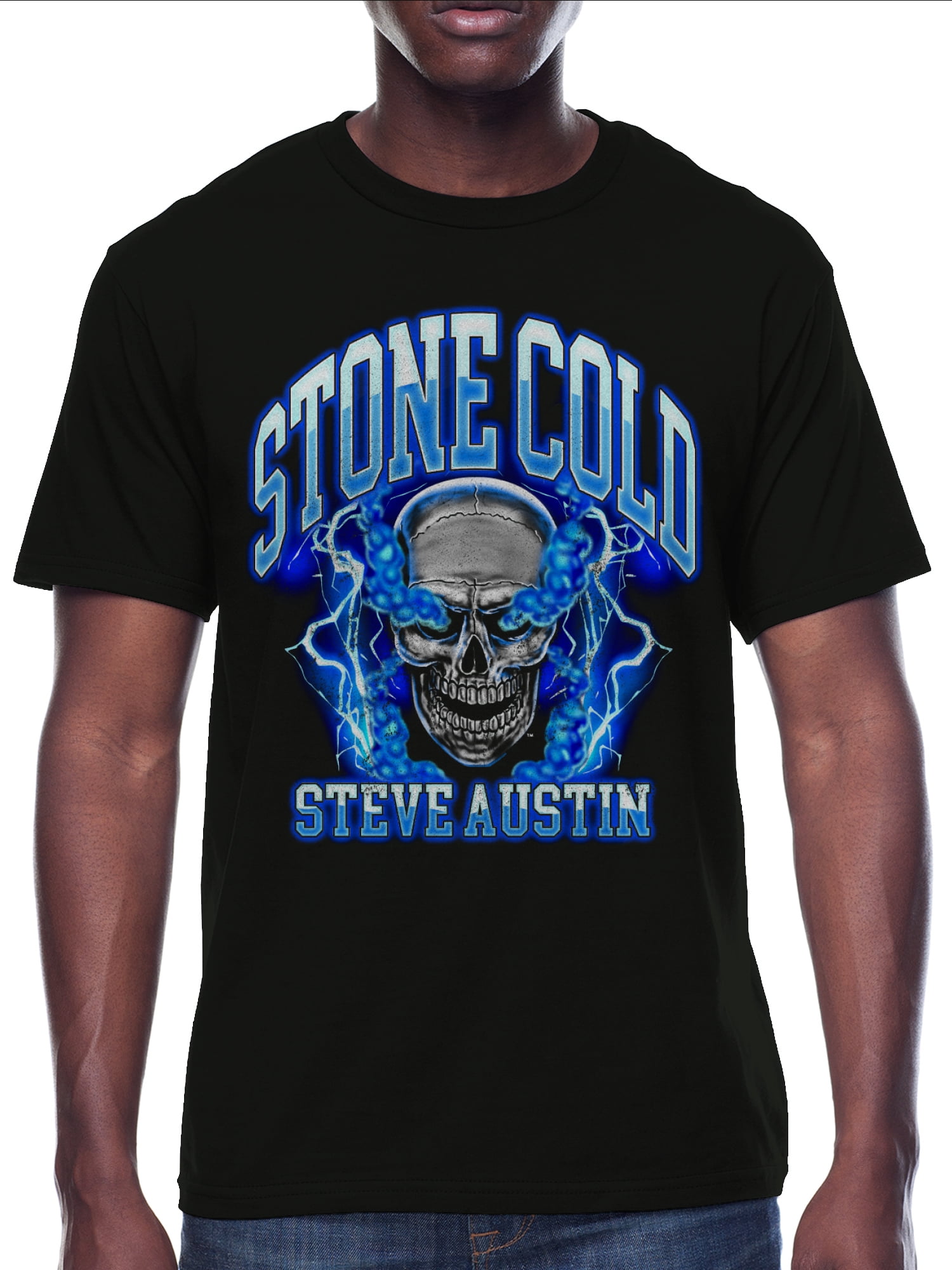 WWE, Men's & Big Men's Graphic Tee with Short Sleeves, Stone Cold Skull ...