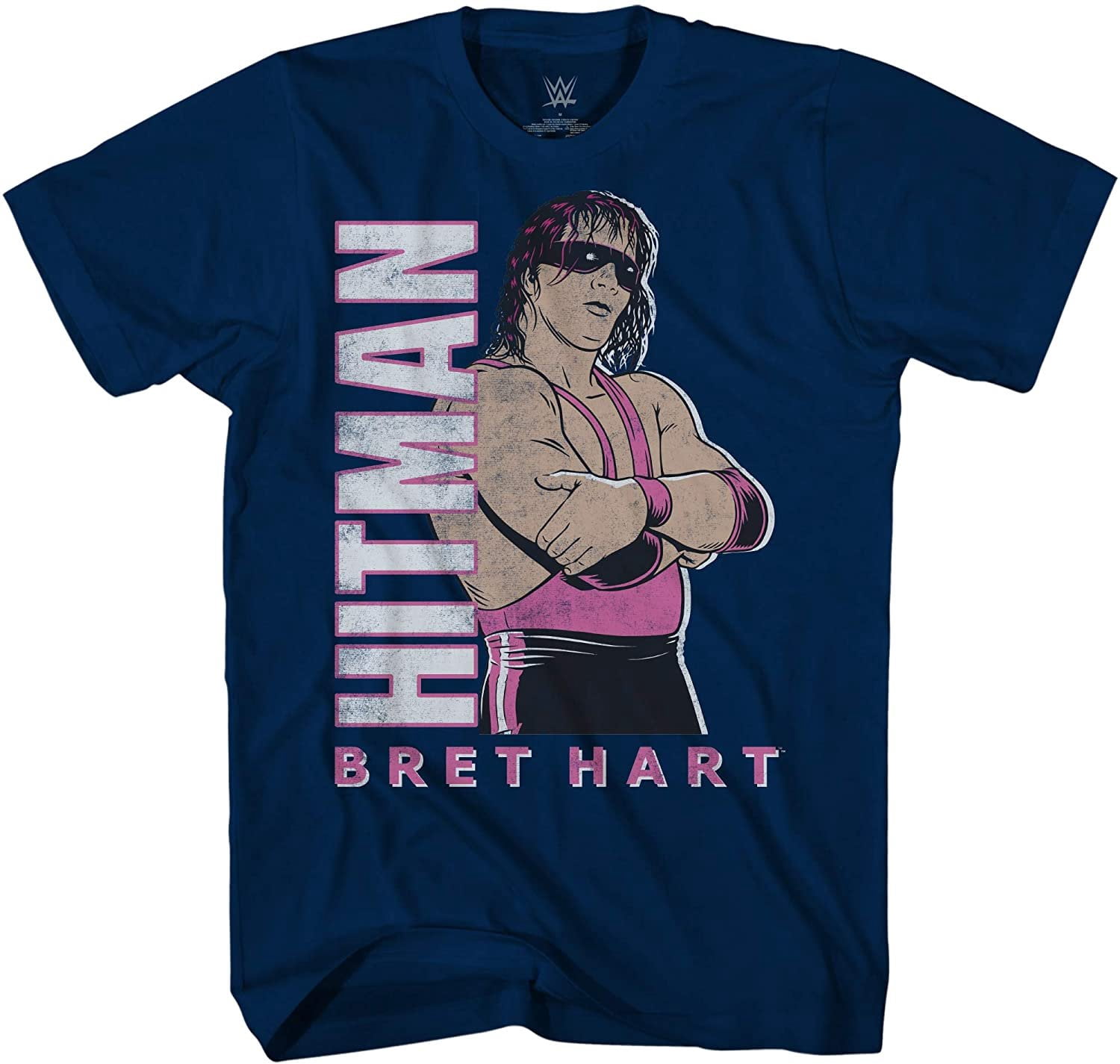 WWE Mens Bret Hart Shirt, The Hitman Hart Graphic Wrestling T-Shirt ...