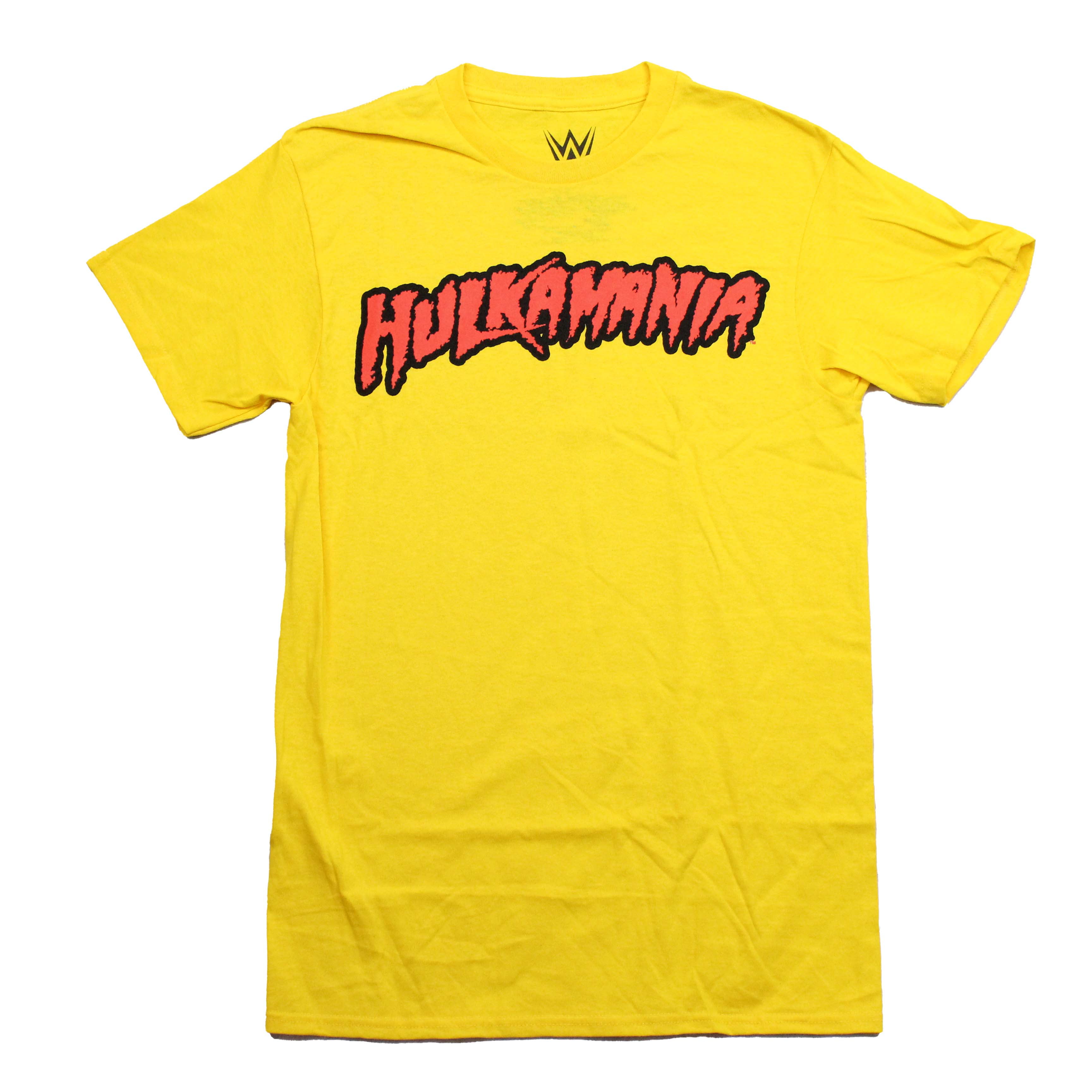 WWE Mens T-Shirt - Black Red Hulkamania Outline Classic Logo (2X-Large ...