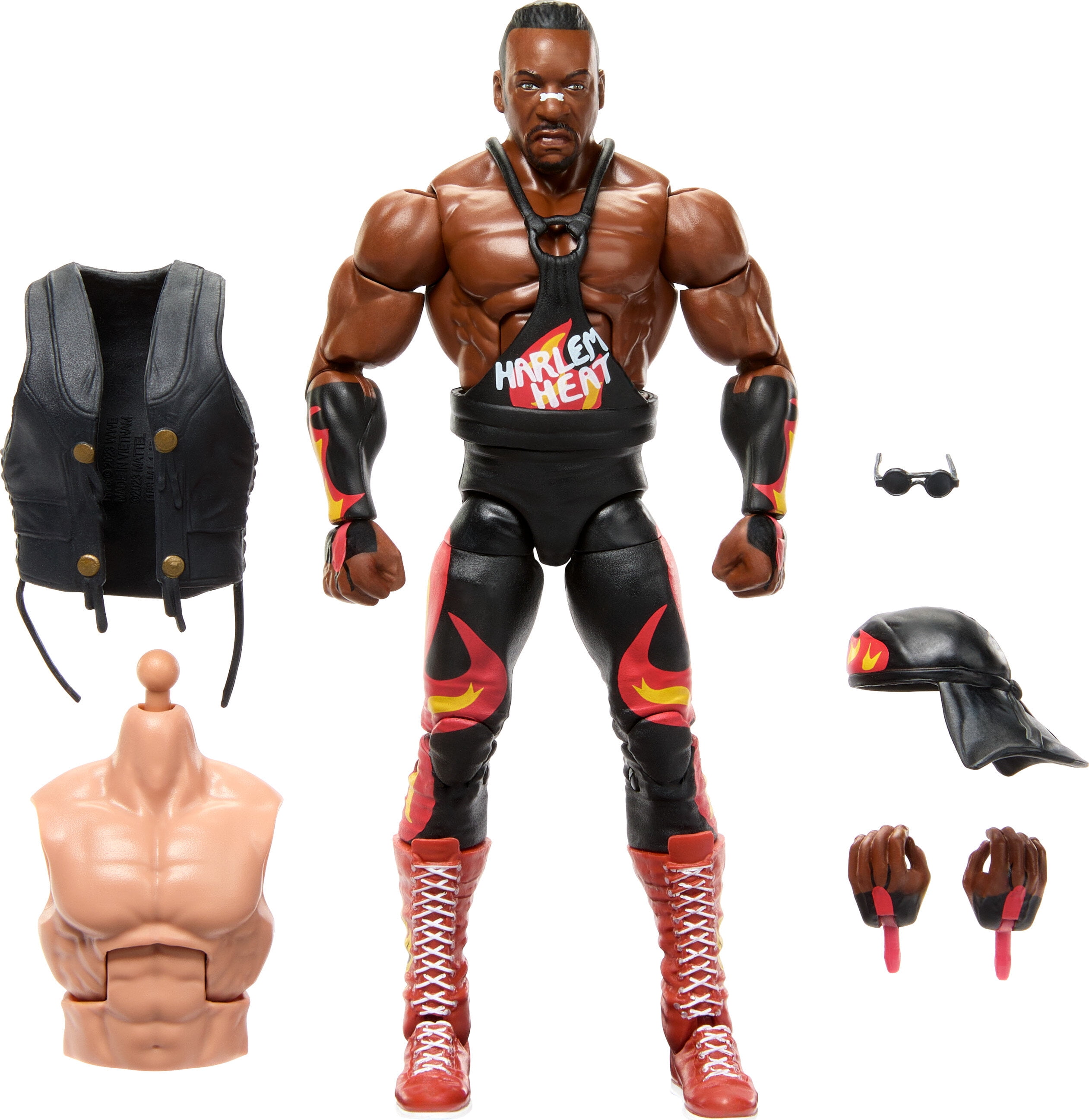 WWE Monday Night War Elite Collection Booker T Action Figure with Accessories, Build-a-Figure ...