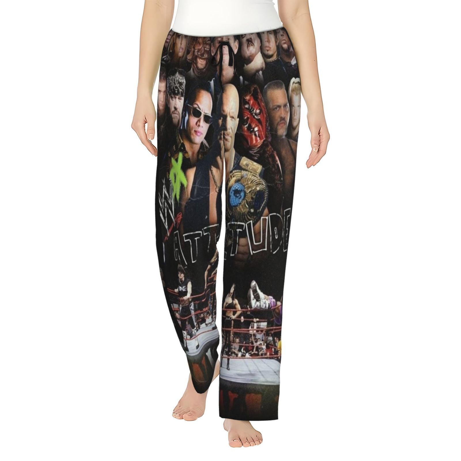 WWE Pajama Pants for Women Cartoon Pajama Pants All Over Print Pajamas ...