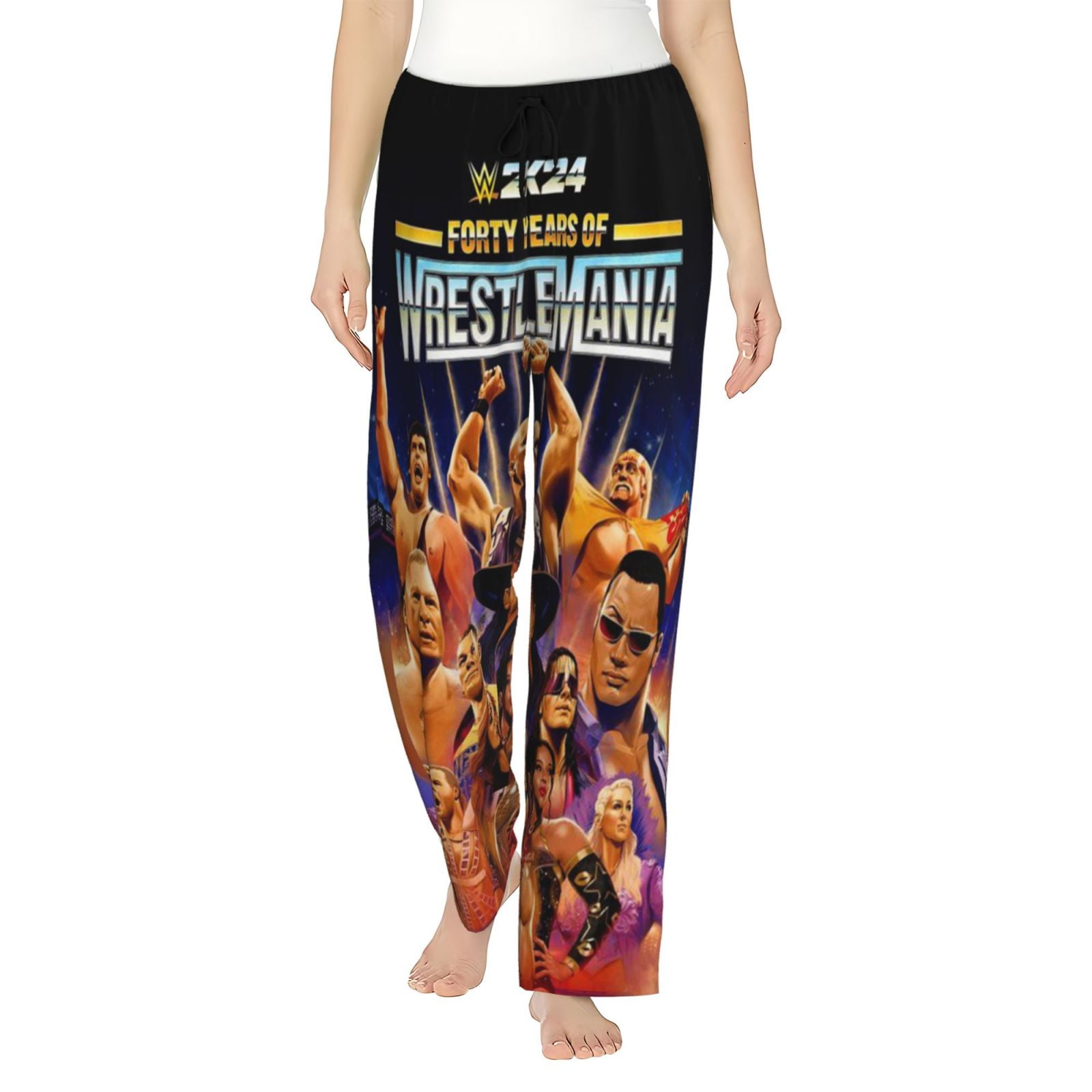 WWE Pajama Pants for Women Cartoon Pajama Pants All Over Print Pajamas ...