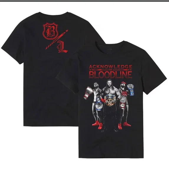 WWE Roman Reigns Acknowledge The Bloodline Black T-Shirt - Walmart.com