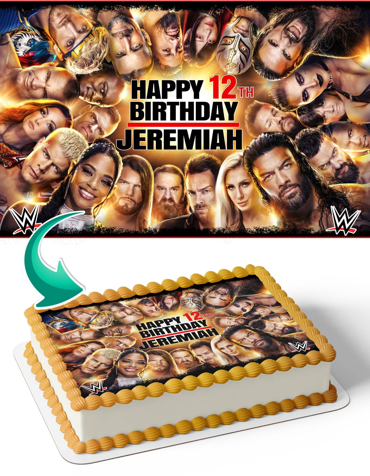 WWE Royal Rumble 2024 Edible Icing Cake Wrap Cake Image Icing Sugar ...