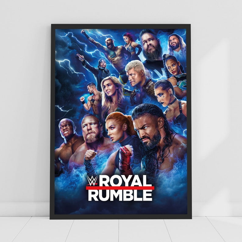 WWE Royal Rumble Wall Art Poster | Wrestling Superstars Lightning ...