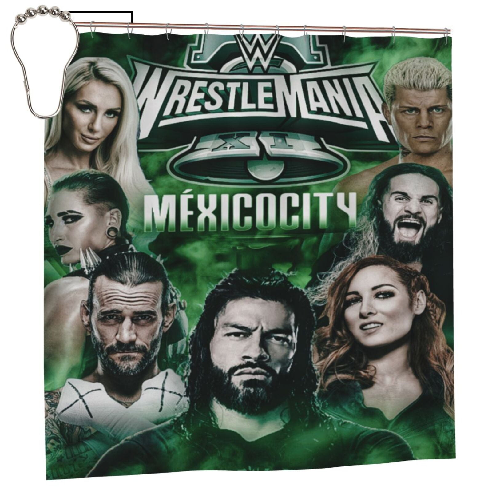 WWE Shower Curtain Waterproof Cartoon Anime Shower Curtains for ...