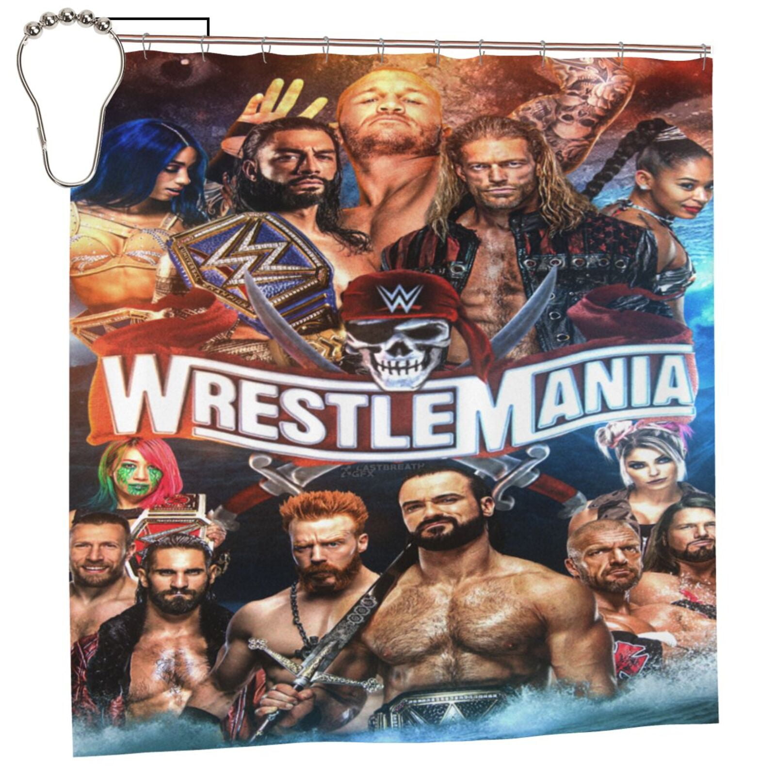 WWE Shower Curtain Waterproof Cartoon Anime Shower Curtains for ...