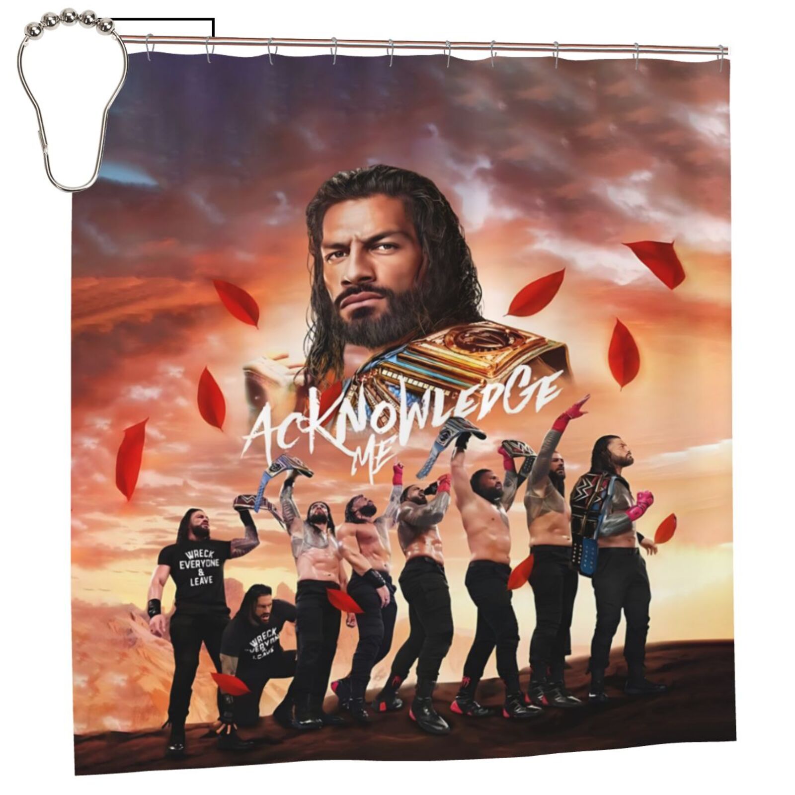 WWE Shower Curtain Waterproof Cartoon Anime Shower Curtains for ...