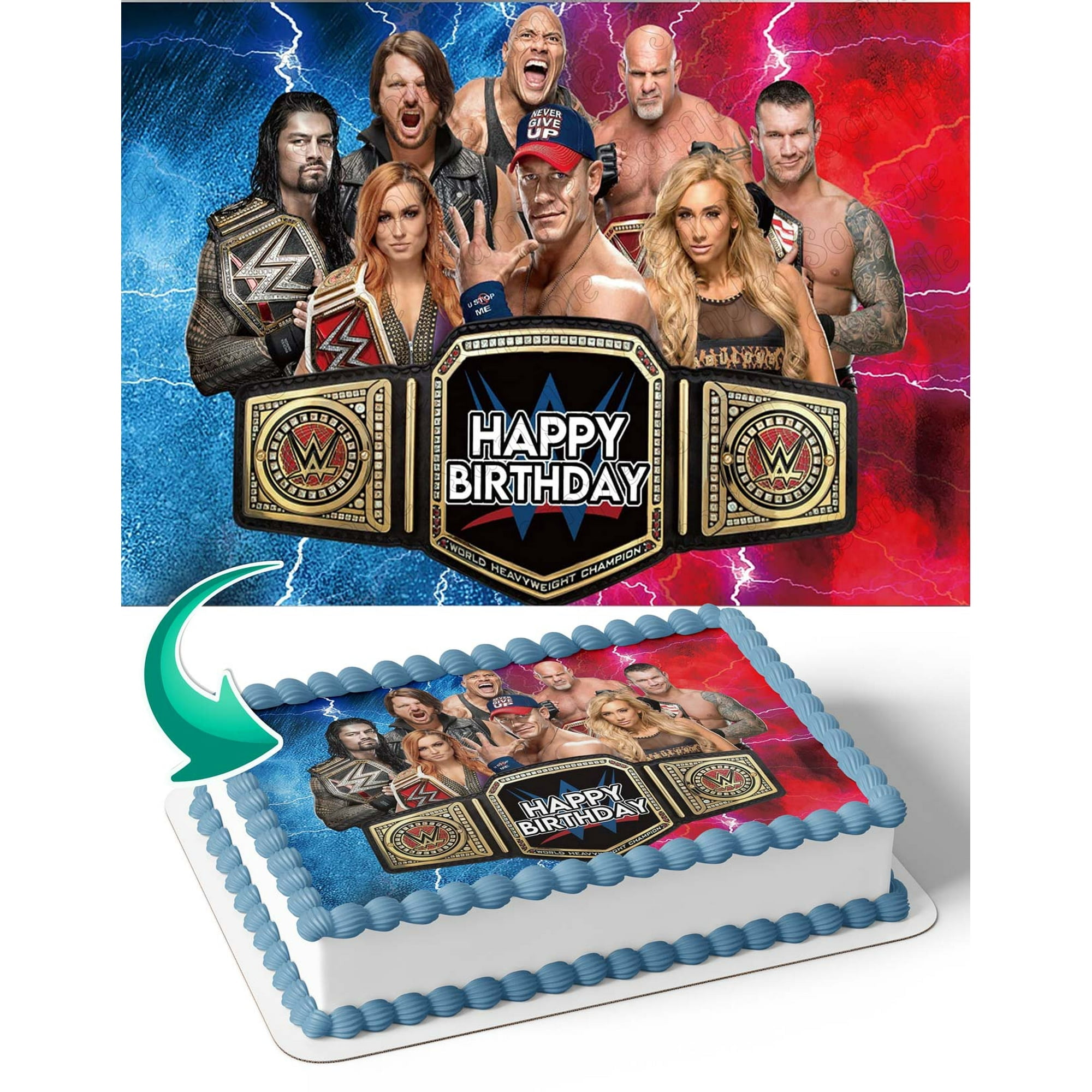 WWE SmackDown Edible Image Cake Topper For Half Sheet Cake By TNCT ...