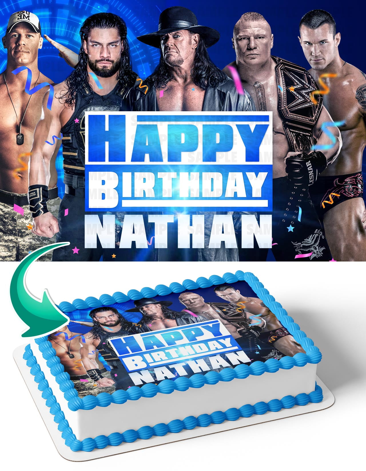 WWE SmackDown Edible Image Cake Topper Personalized Birthday Sheet ...