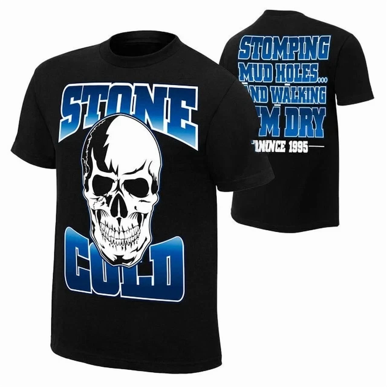 WWE Stone Cold Steve Austin Stomping Mudholes Black T-Shirt ,Black ...