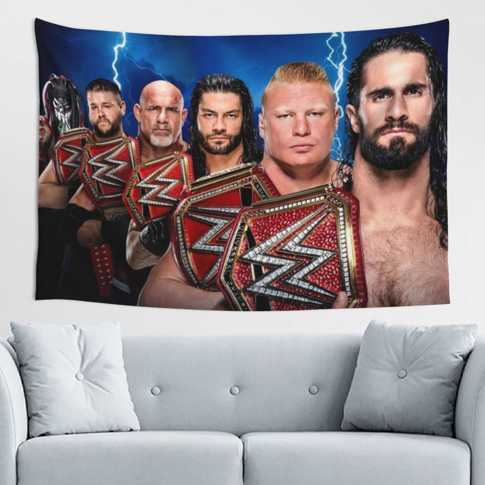 W-W-E Tapestry, Wall Hanging Tapestry, Wall Art Tapestries Poster, Home ...