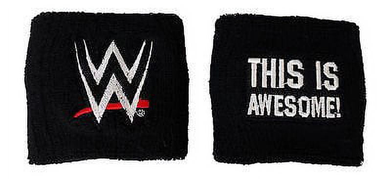 WWE This Is Awesome 2 piece Black Wristbands Set - Walmart.com
