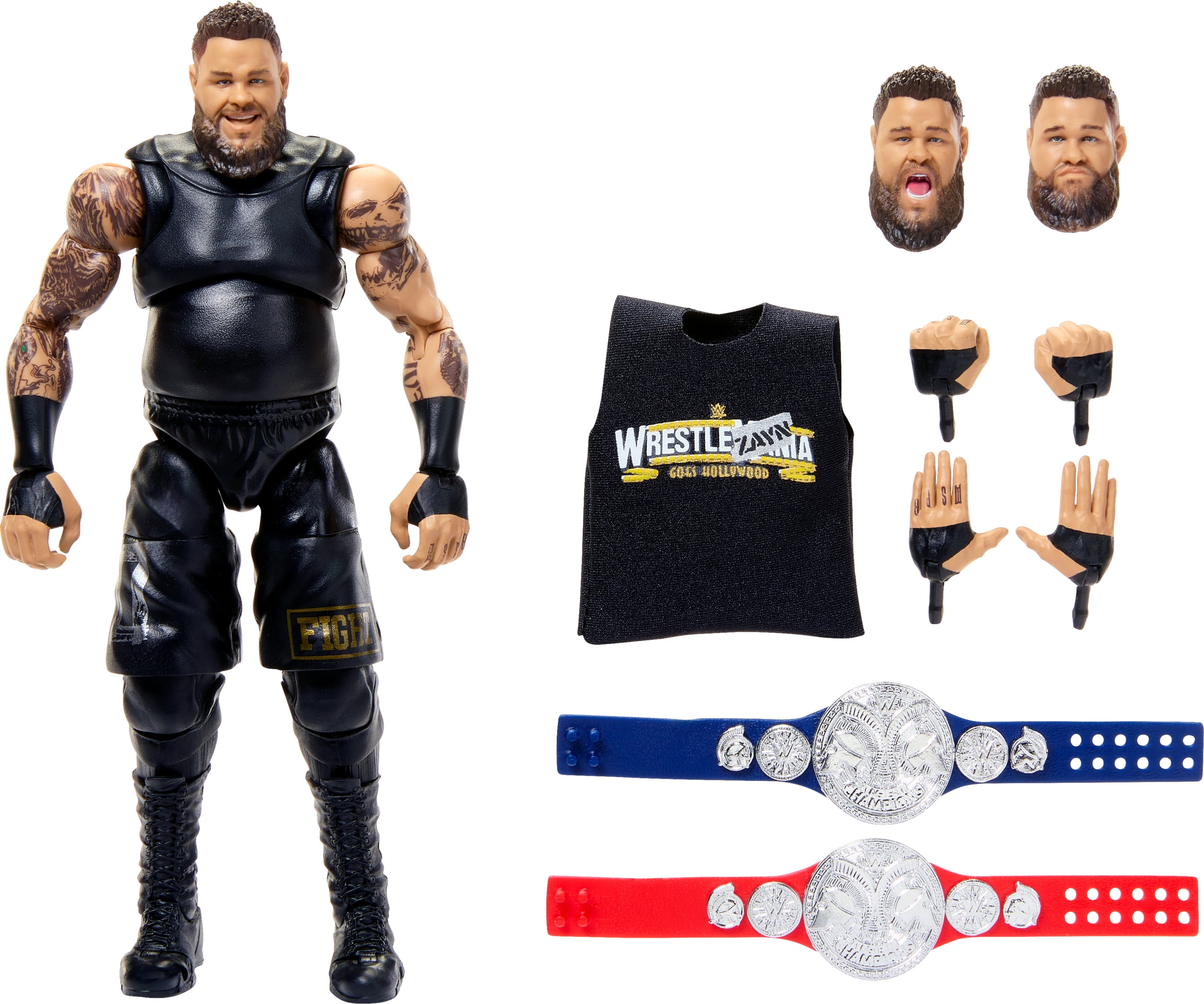 WWE Ultimate Edition Kevin Owens Action Figure & Accessories Set, 6-inch Collectible, 30 ...