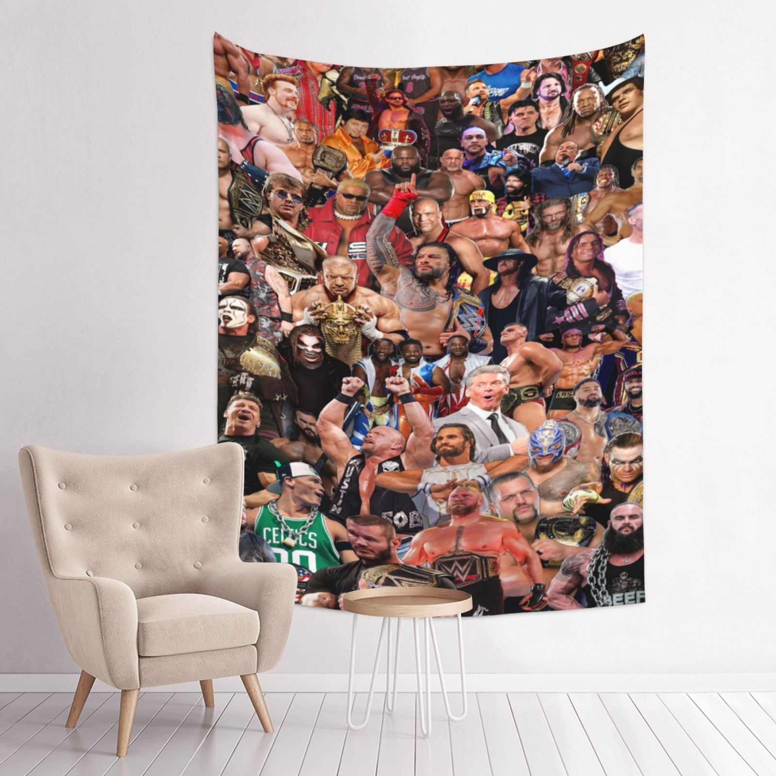 WWE Wall Tapestry Cartoon Poster for Bedroom Aesthetics Funny Decor ...