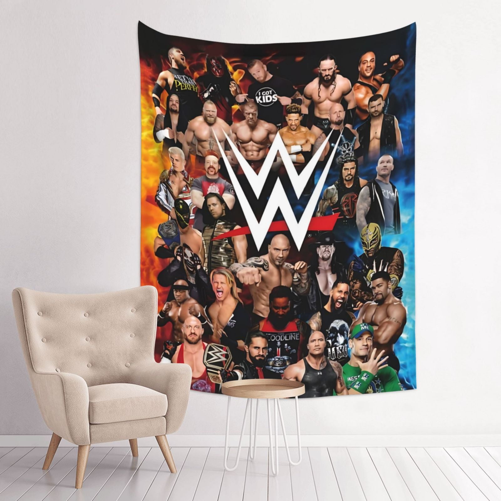 WWE Wall Tapestry Cartoon Poster for Bedroom Aesthetics Funny Decor ...