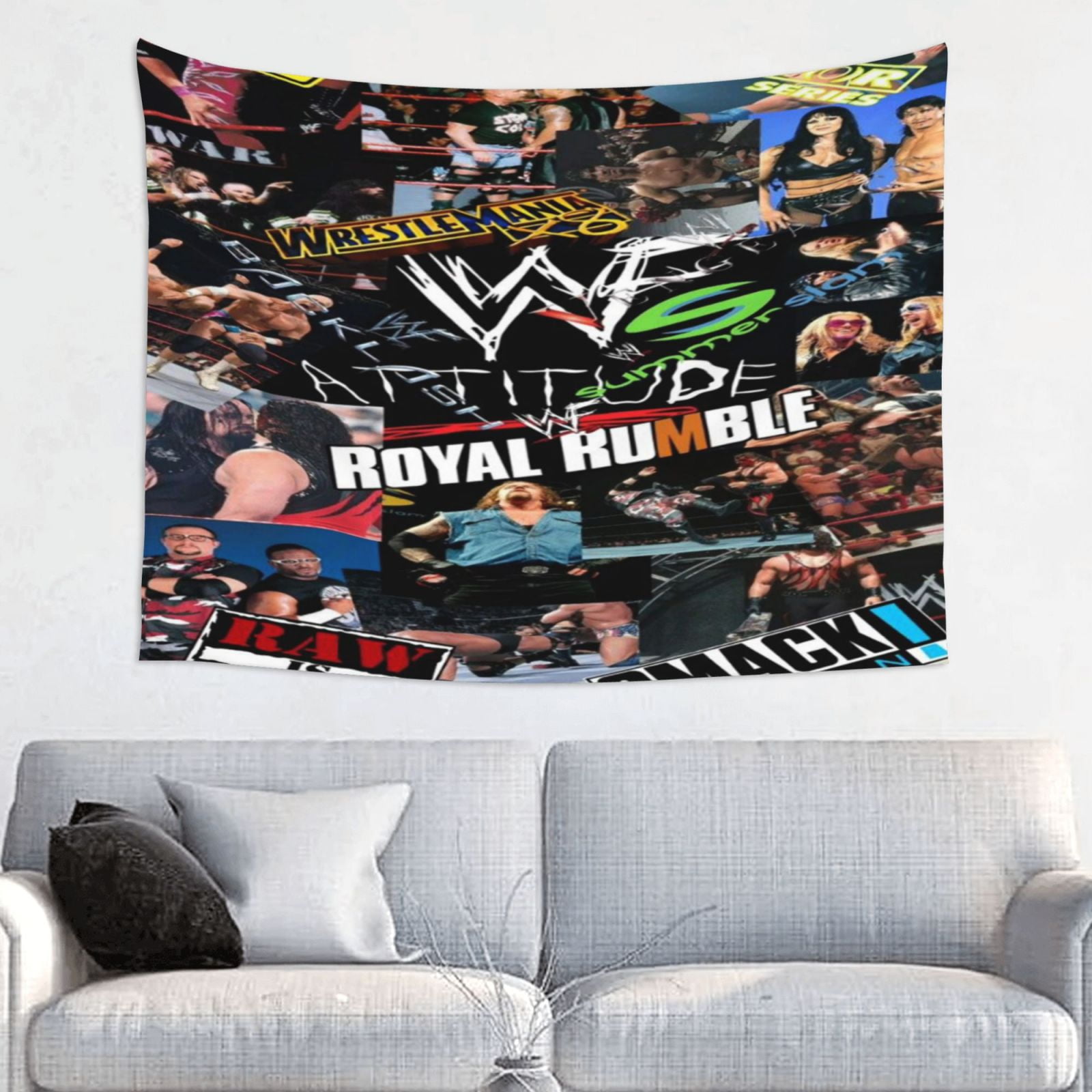 WWE Wall Tapestry Cartoon Poster for Bedroom Aesthetics Funny Decor ...