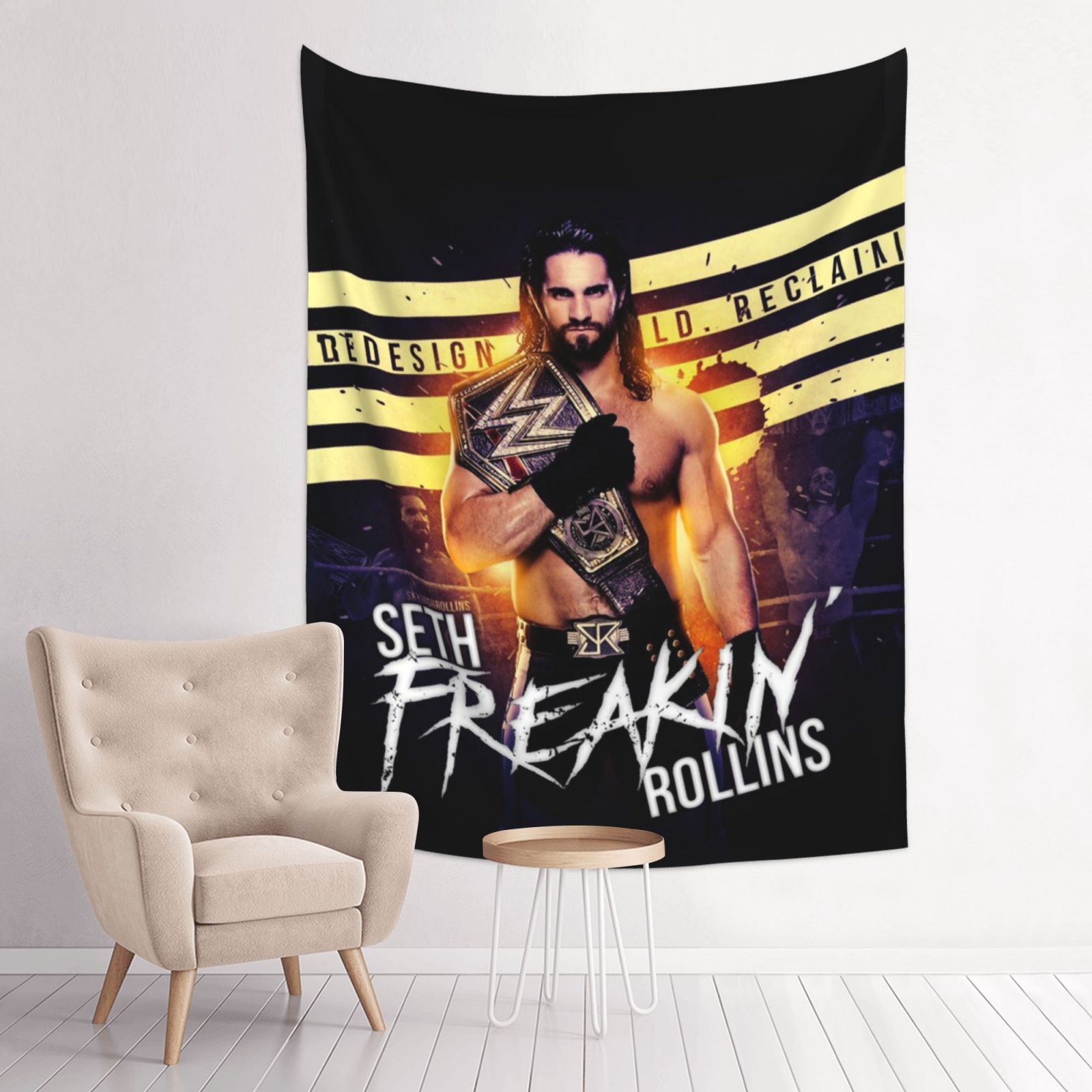 WWE Wall Tapestry Cartoon Poster for Bedroom Aesthetics Funny Decor ...