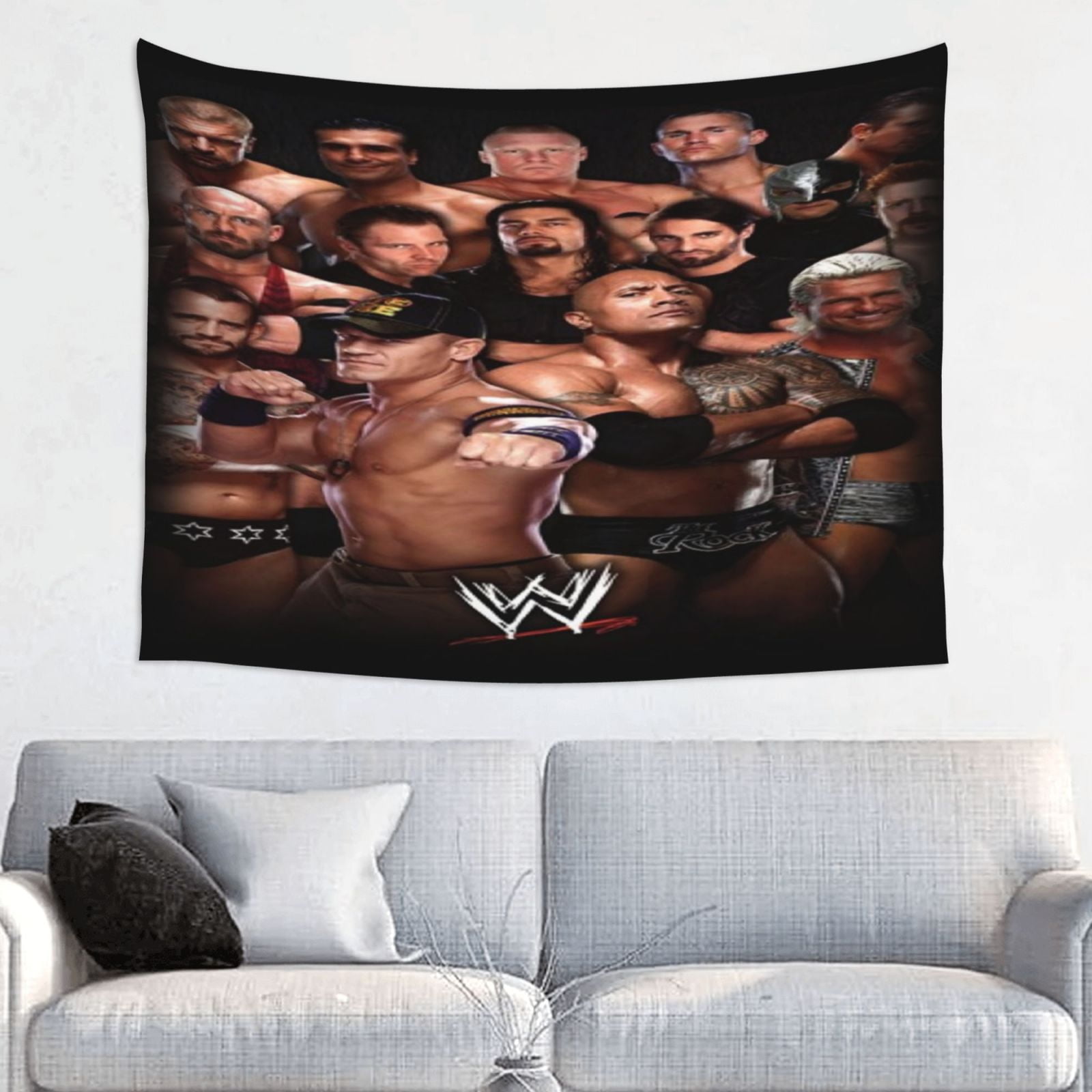 WWE Wall Tapestry Cartoon Poster for Bedroom Aesthetics Funny Decor ...