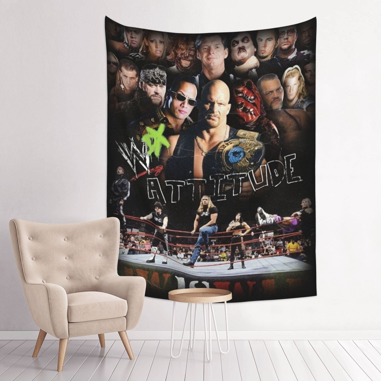 WWE Wall Tapestry Cartoon Poster for Bedroom Aesthetics Funny Decor ...