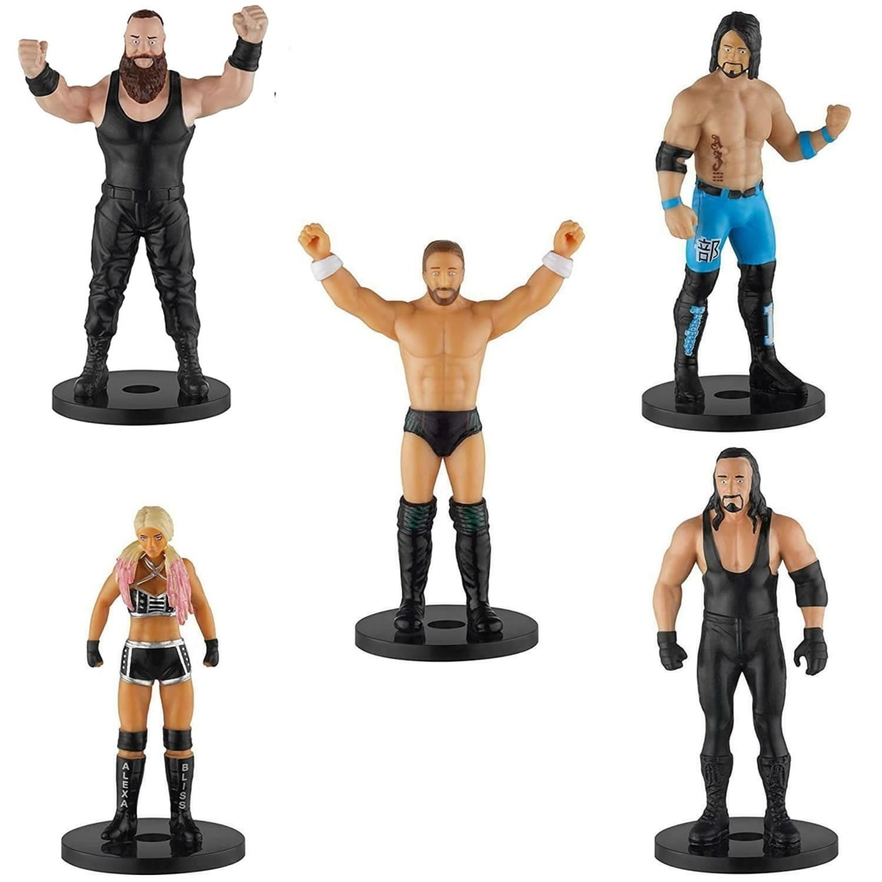 WWE Wrestlers Pencil Toppers 5pk Bliss Undertaker Styles Strowman Bryan ...