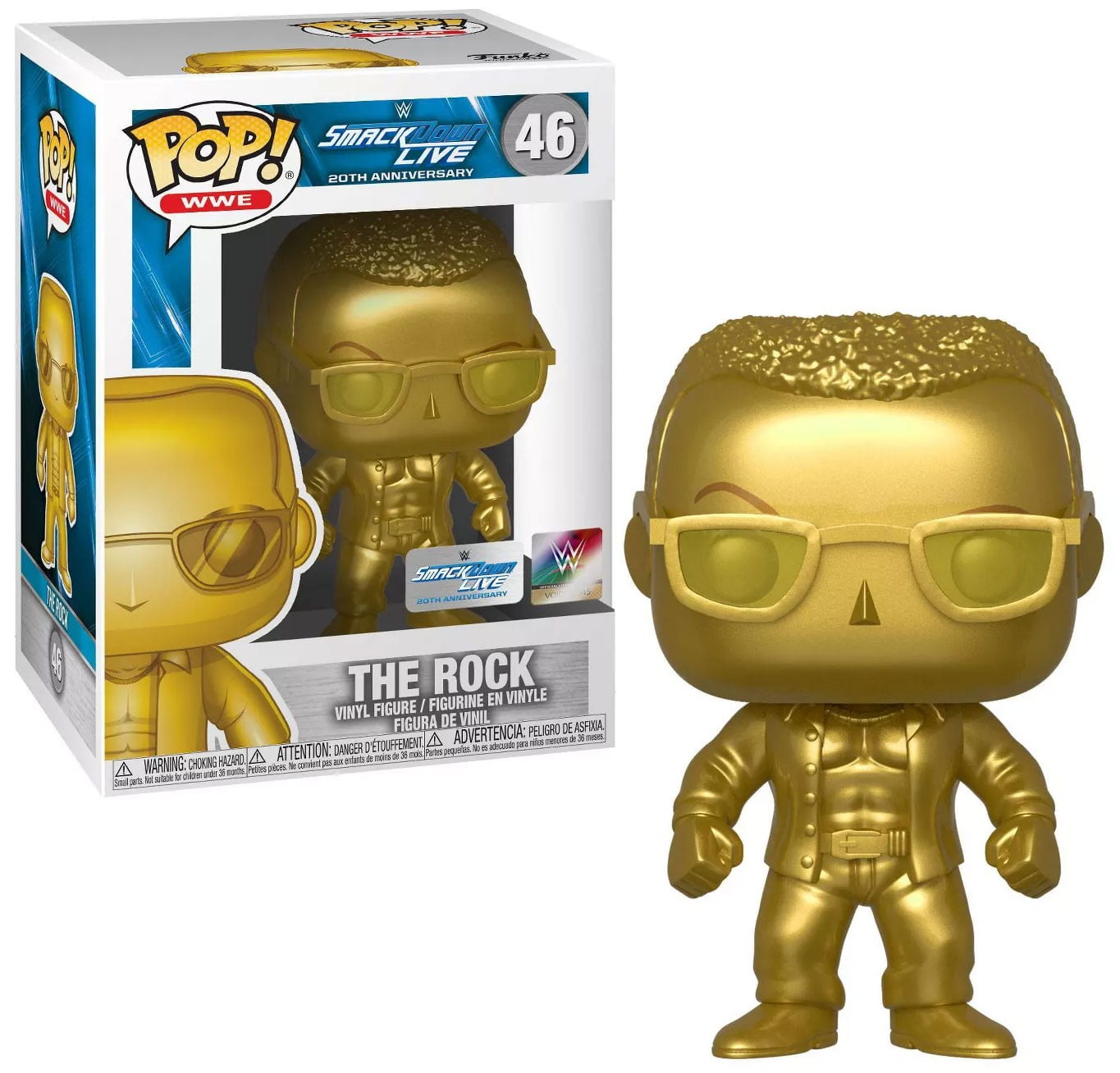 WWE Wrestling Funko POP! The Rock Vinyl Figure [Gold Metallic ...