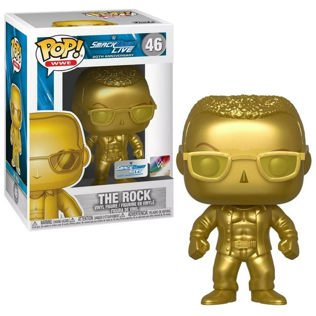 WWE Wrestling Funko POP! The Rock Vinyl Figure [Gold Metallic ...